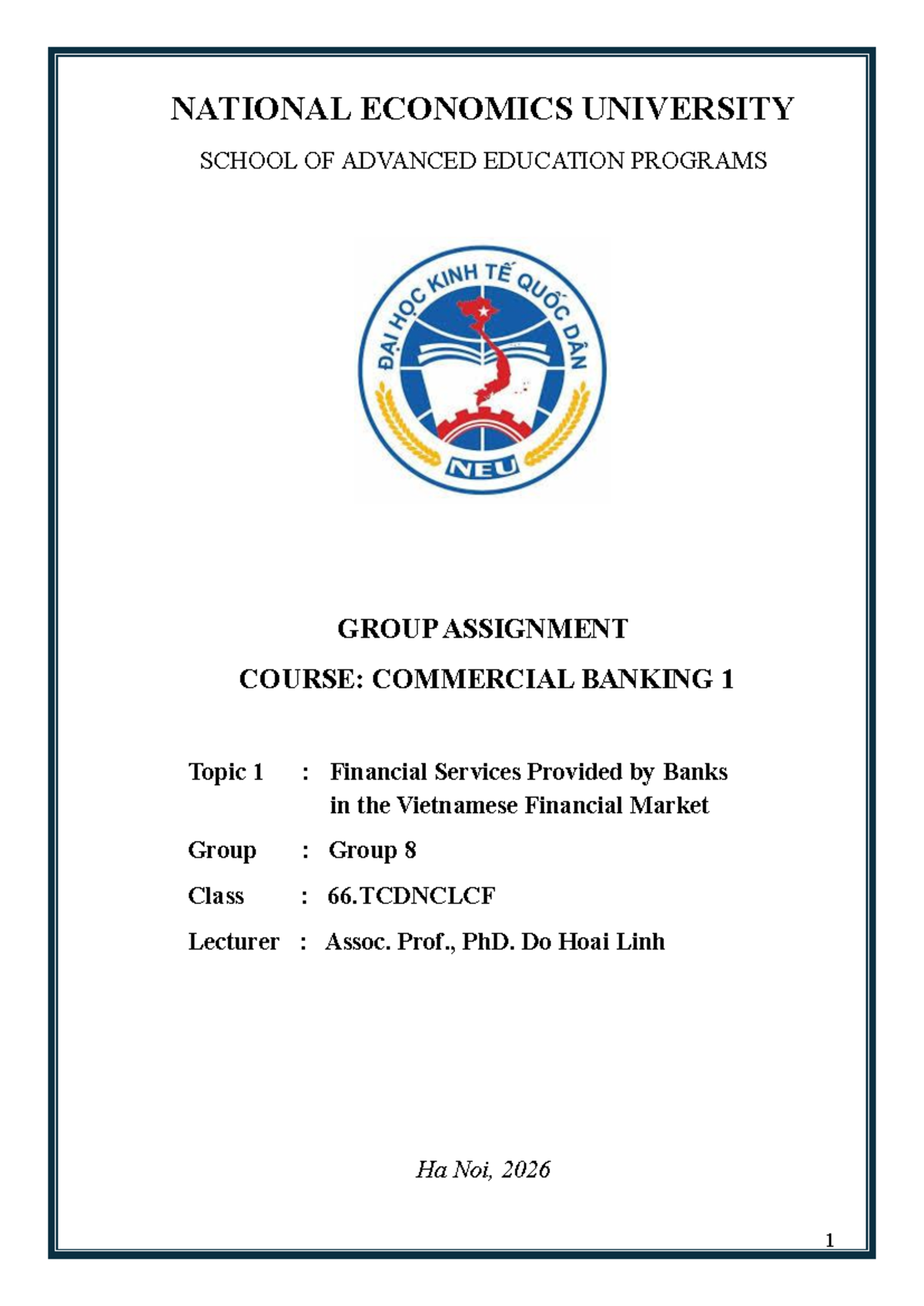 Commercial Banking 1: Financial Services in Vietnam - Group Assignment ...