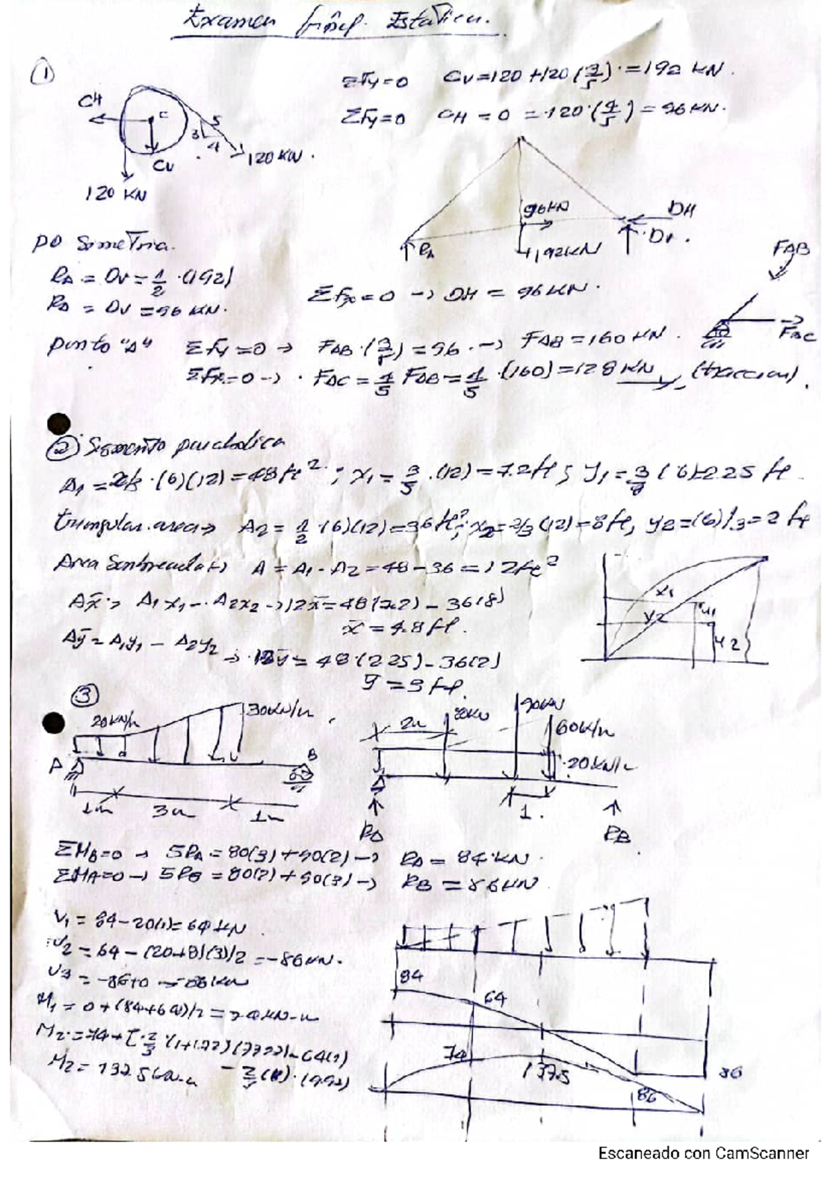 Estatica - Talledo - Solucionario Examen Final 2023 - Studocu