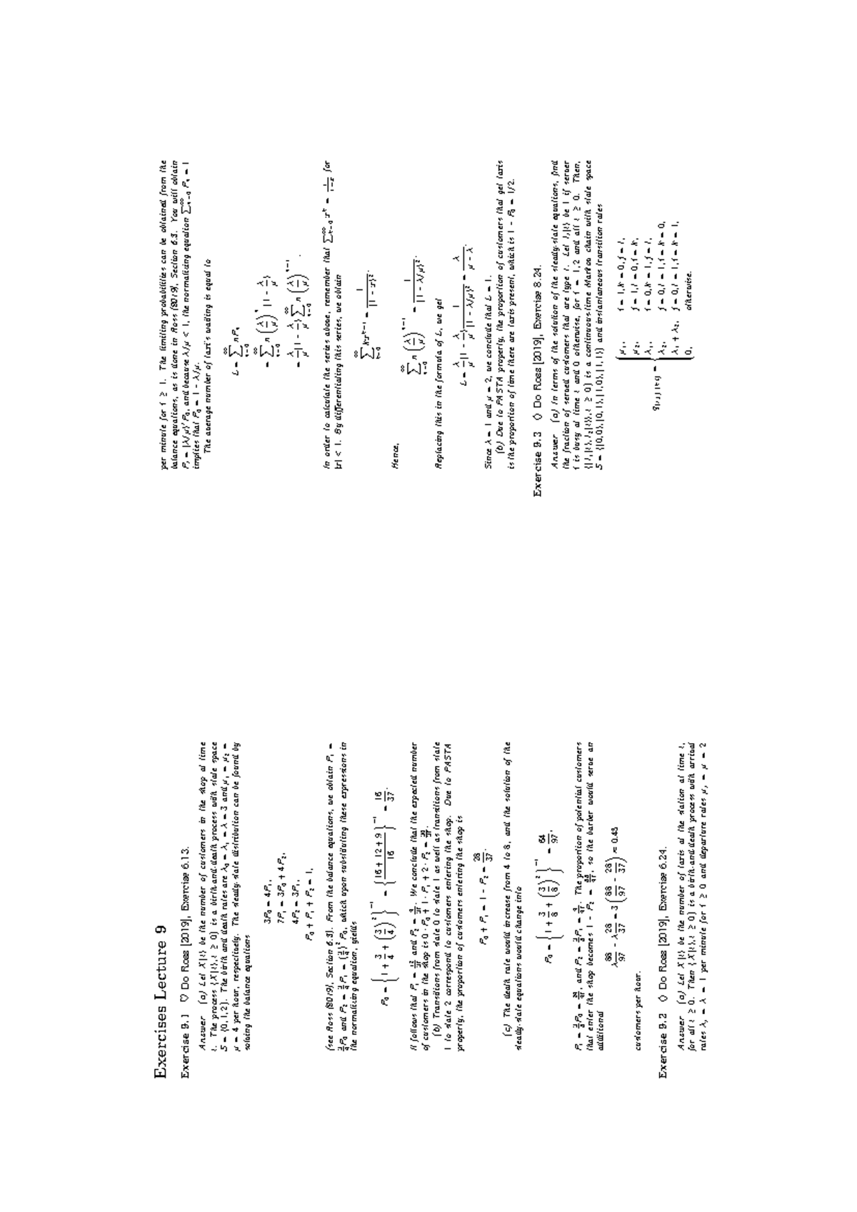 Exercises 4 - Practice for markov processes - Exercises Lecture 9 ...