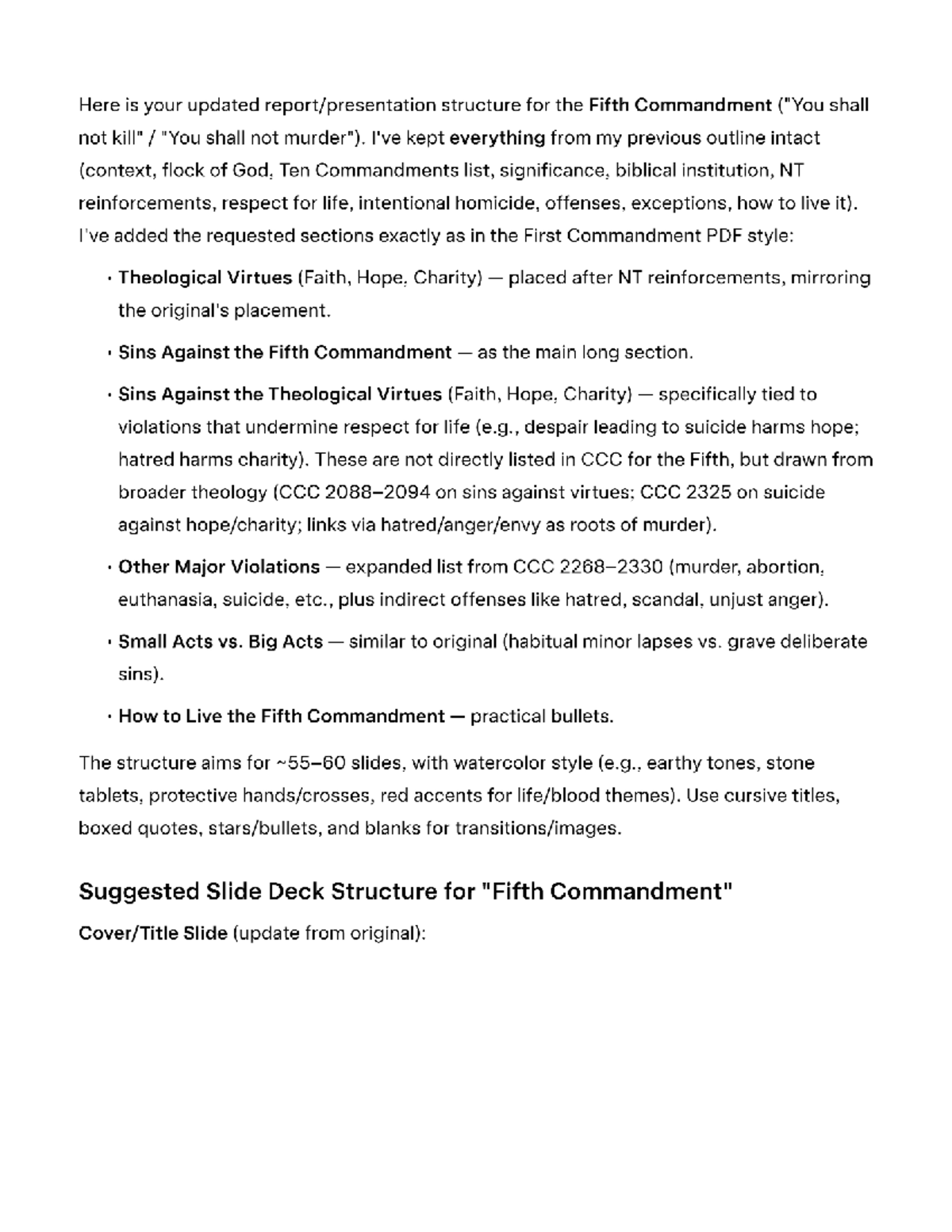 Fifth Commandment Overview: Respect for Life in Christian Living 104 ...