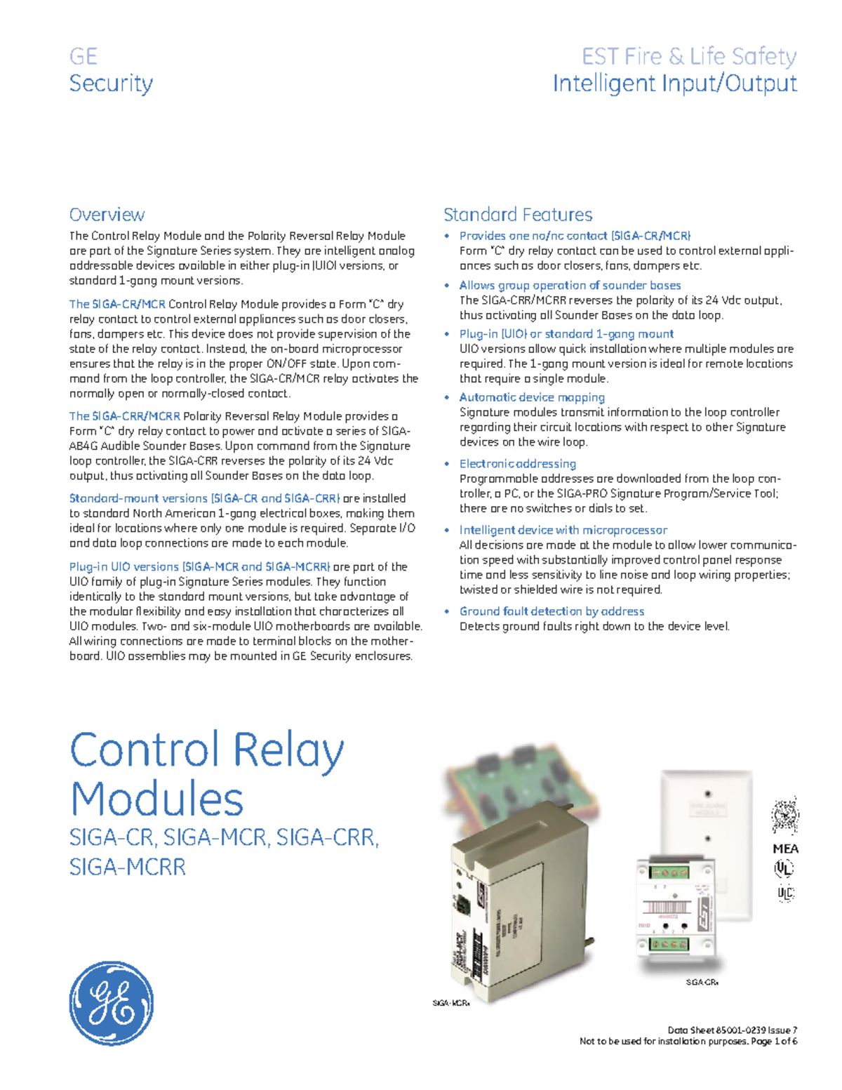 EST SIGA-CR Control Relay & Polarity Reversal Relay Overview - Studocu