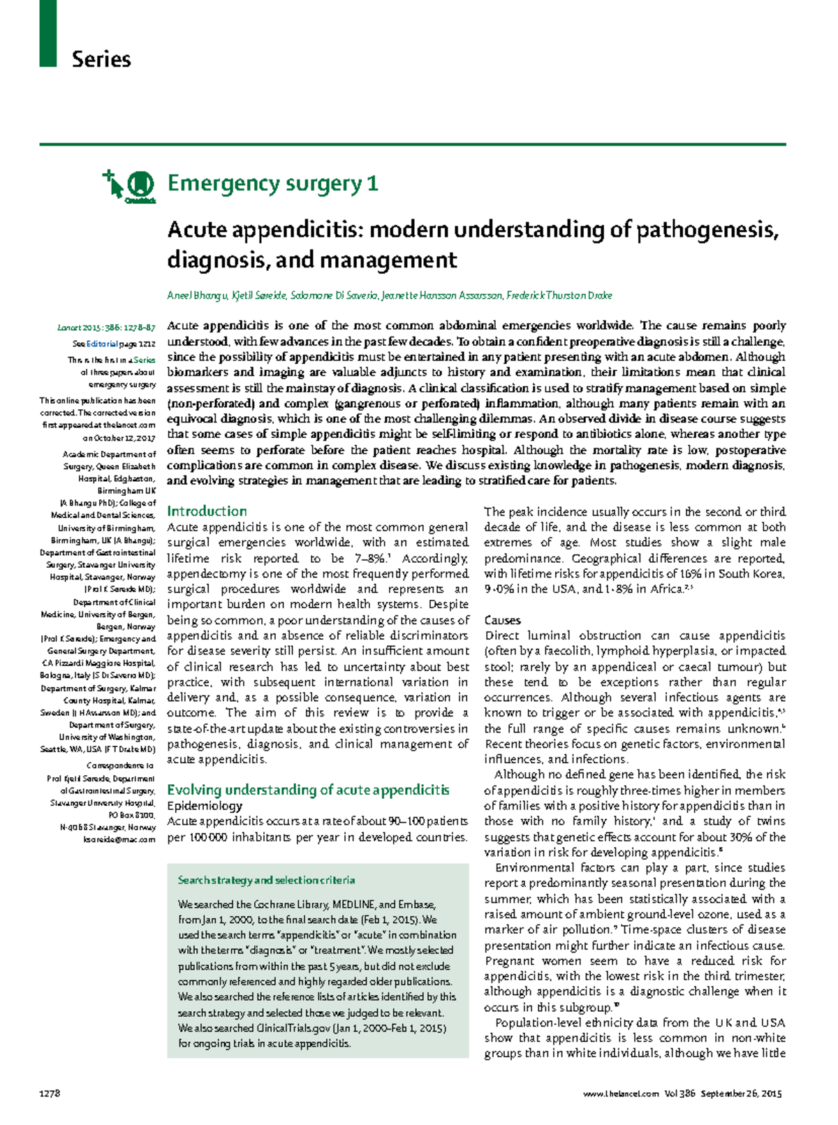 Emergency Surgery Series: Acute Appendicitis Insights (Surgery 101 ...