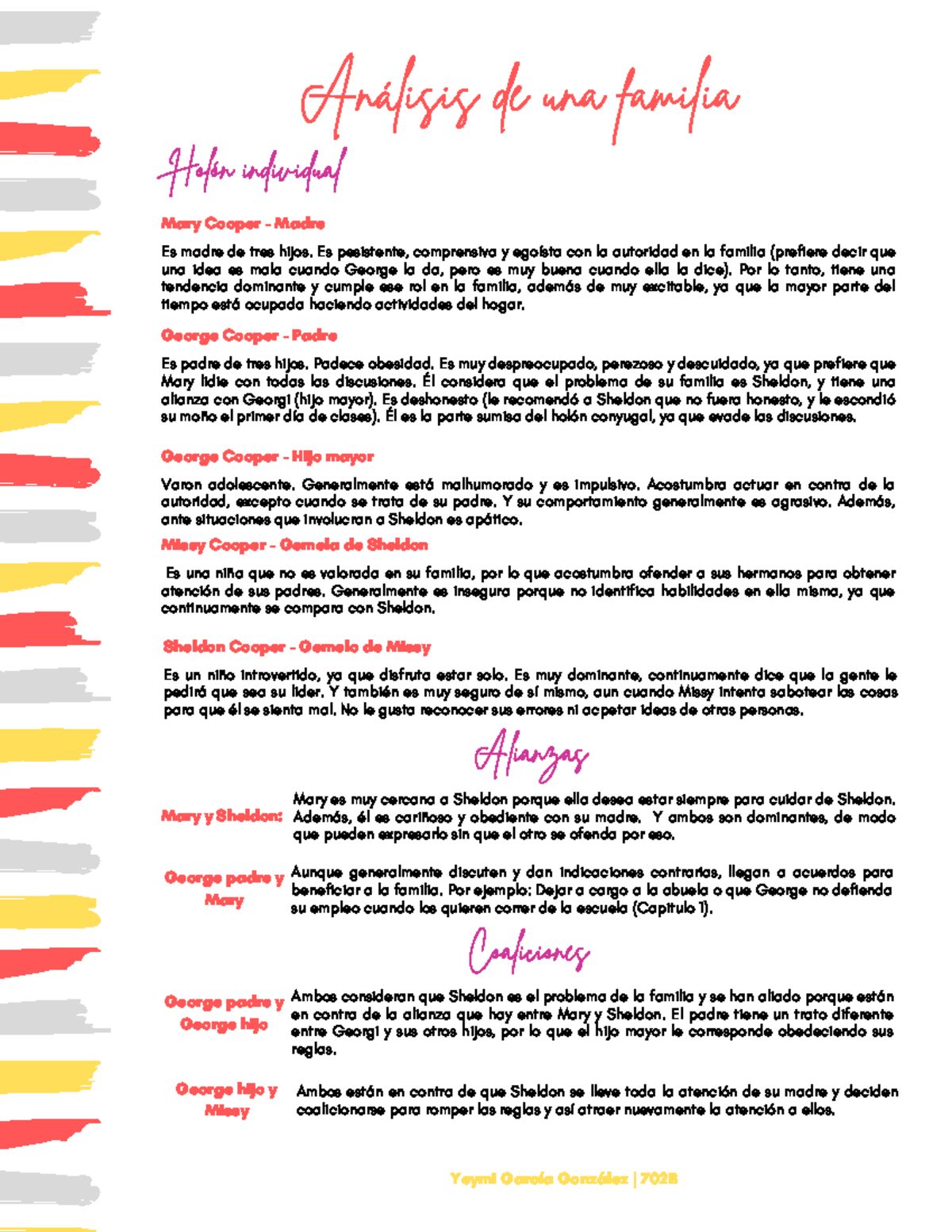 Análisis de la familia Cooper - Análisis de una familia Mary Cooper ...