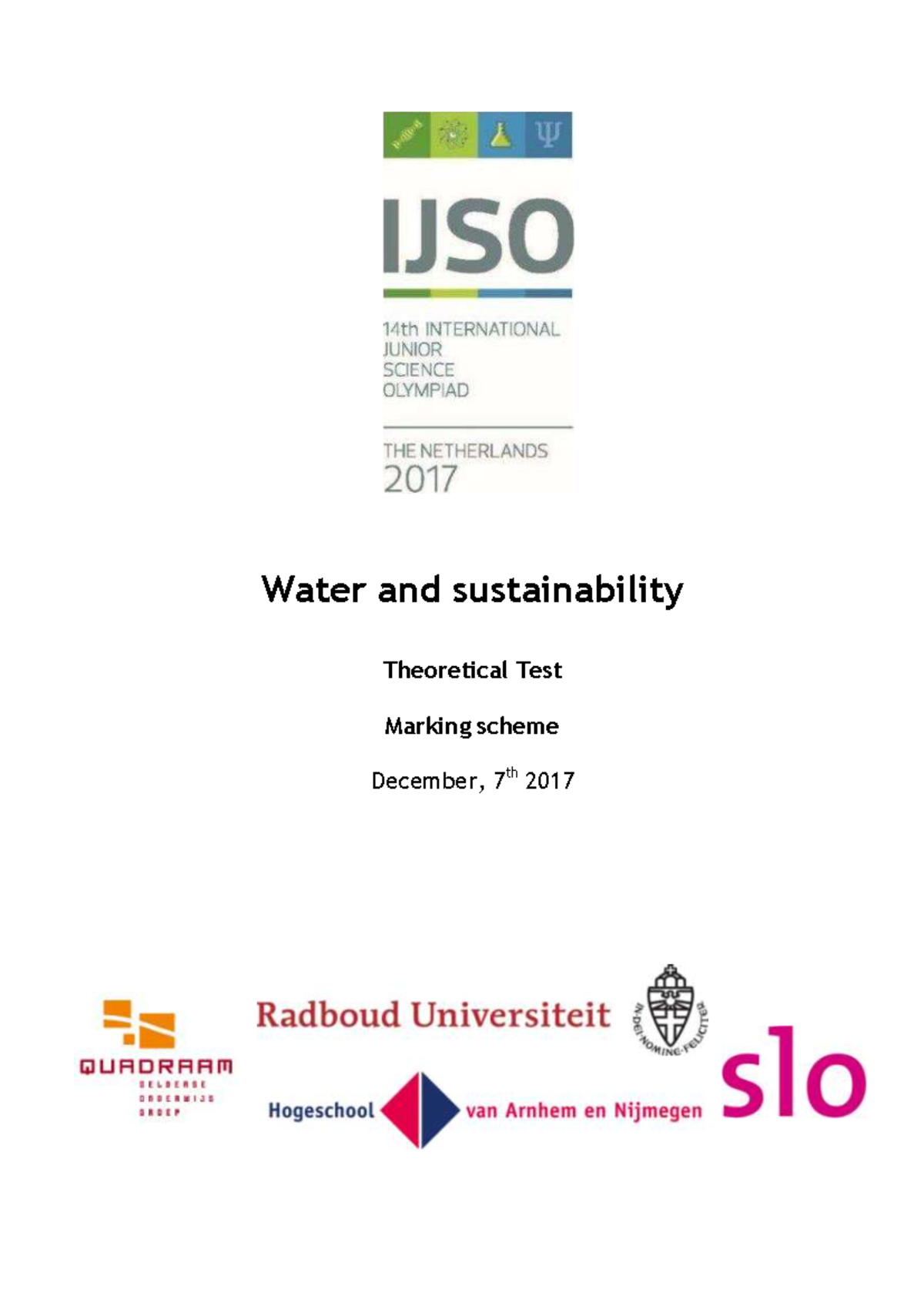 Biology & Chemistry IJSO 2017: Theoretical Test Marking Scheme - Studocu