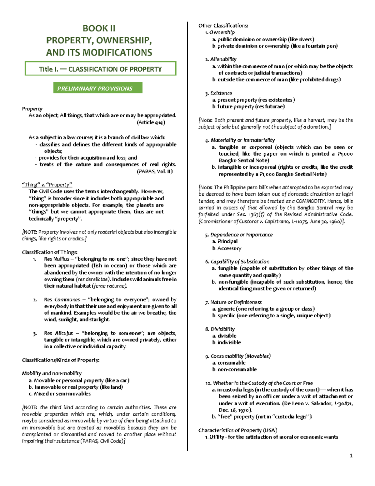 Property Classification and Ownership: A Comprehensive Review (LAW 101 ...