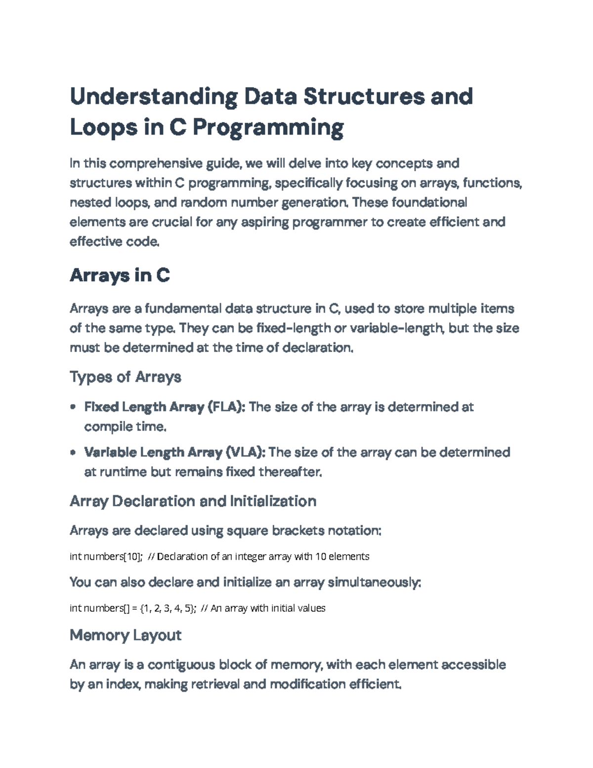 C Programming Essentials: Understanding Data Structures & Loops - Understanding Data Structures ...
