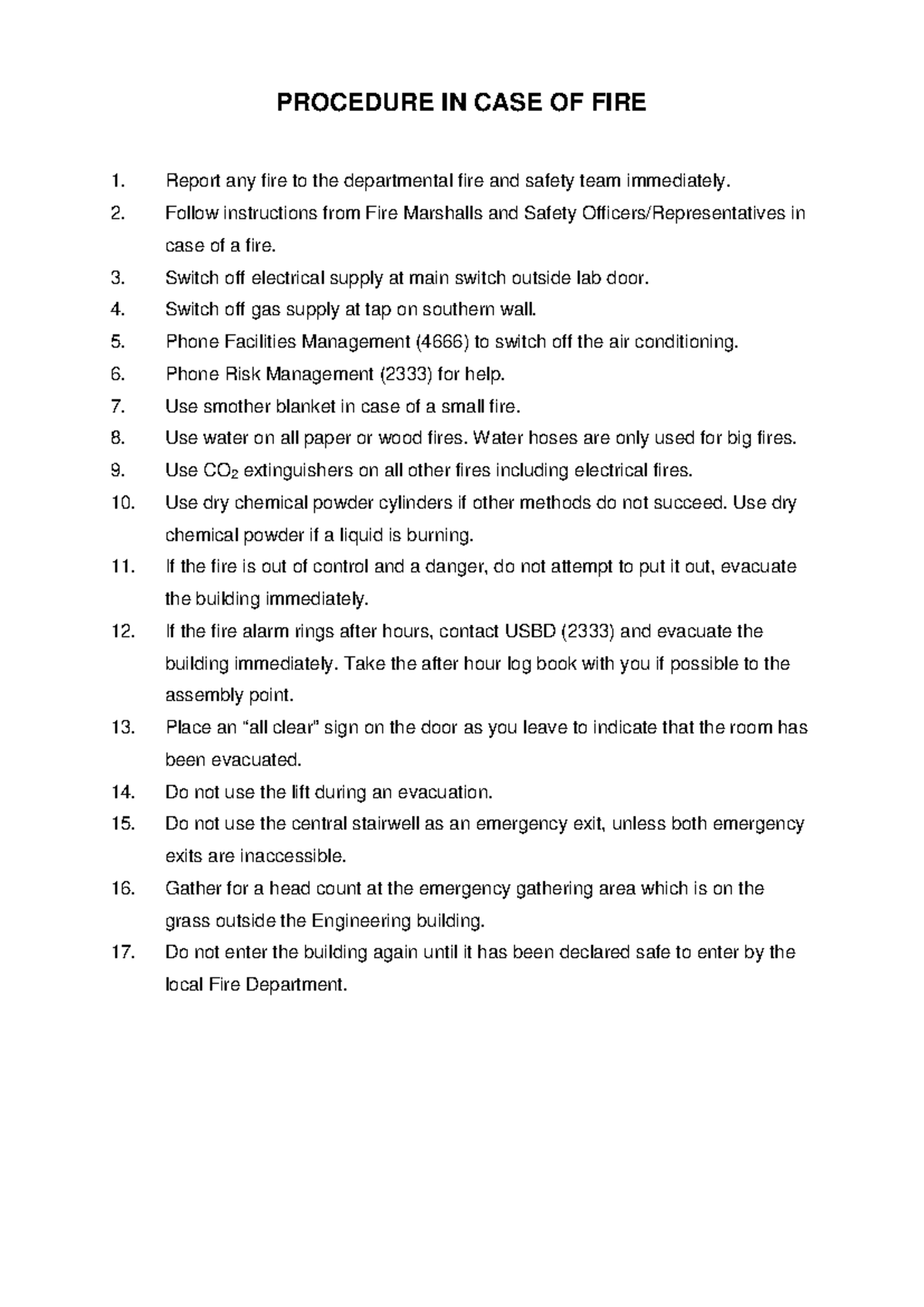 Fire Safety Protocols and Emergency Procedures - Studocu