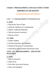 C Programming and Data Structures - CS3353 - Studocu