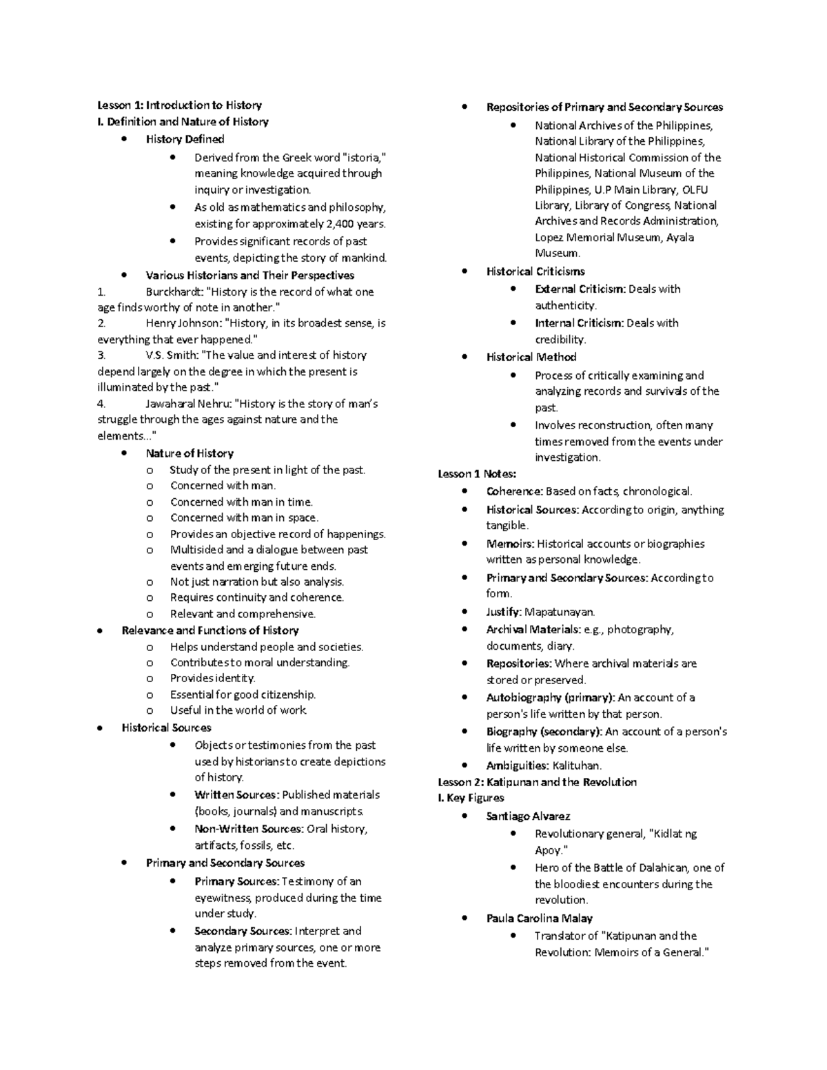 Lesson 1: Intro to History - Definitions, Sources & Key Perspectives ...