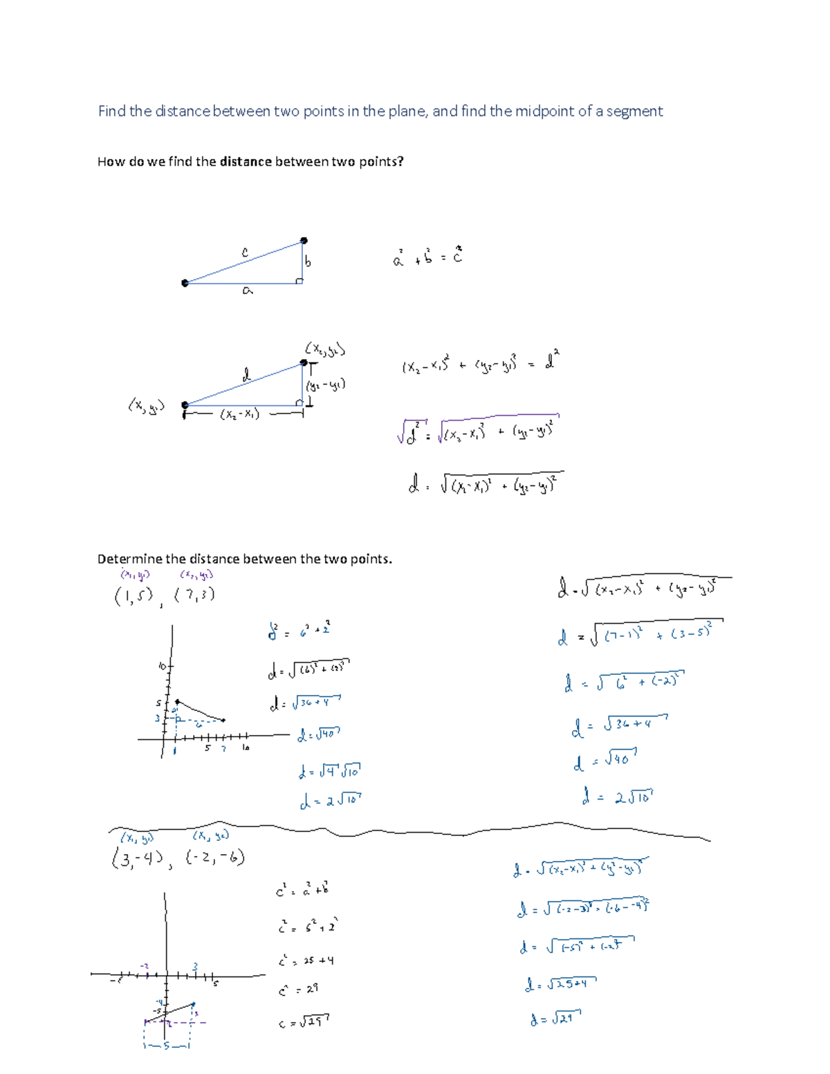 Math Concepts: Distance, Midpoint, & Circle Equations (MATH101) - Studocu