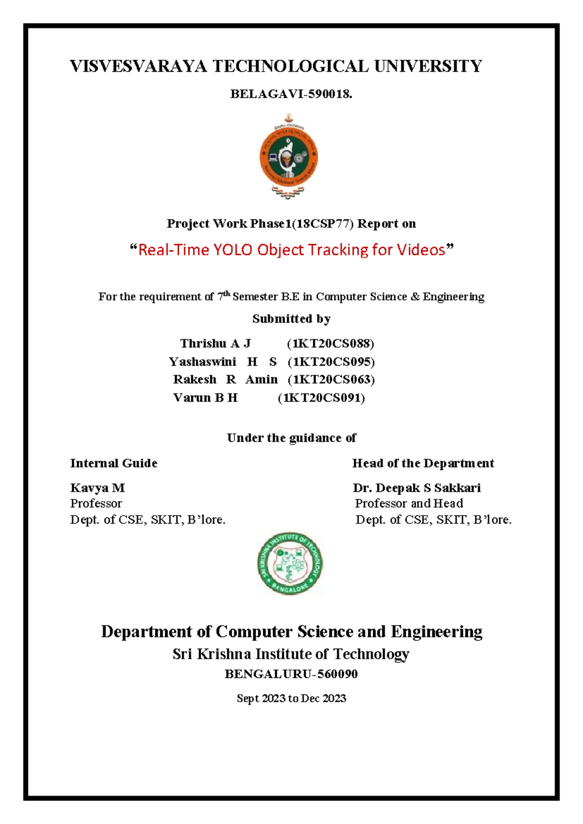 730075214 Phase 1 Report - VISVESVARAYA TECHNOLOGICAL UNIVERSITY ...