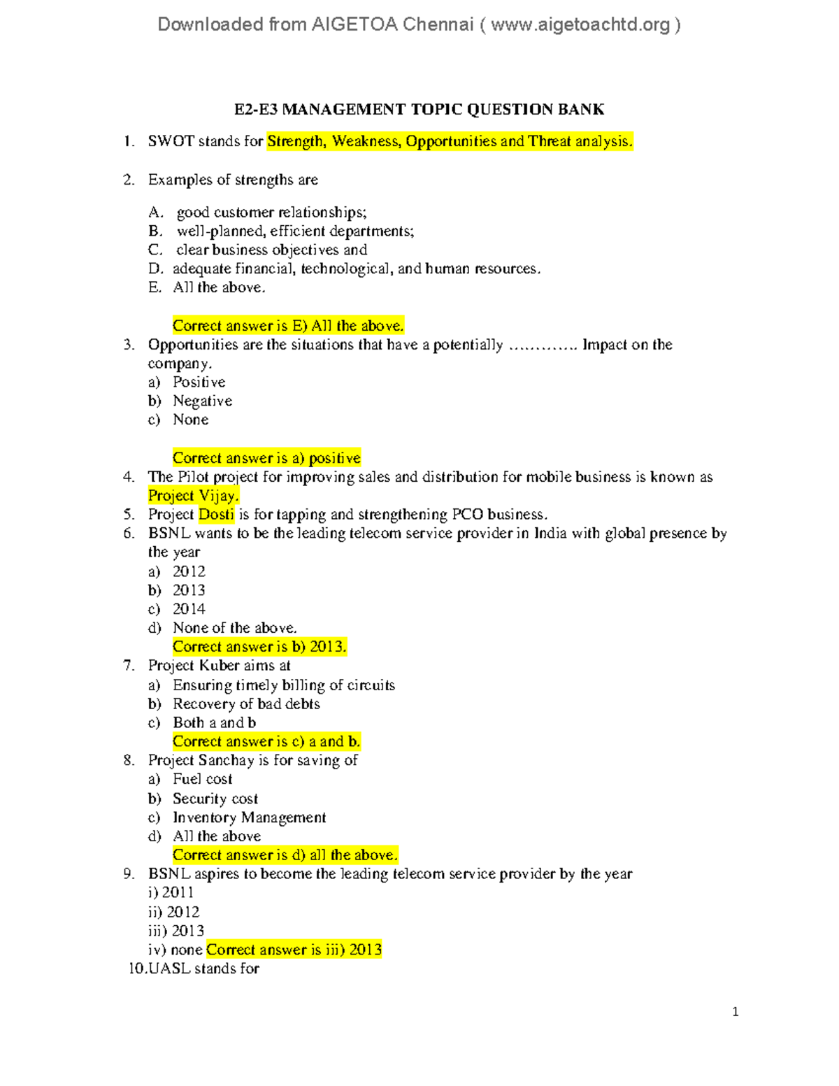 E2 E3 Management Question Bank for Exam Preparation - Studocu