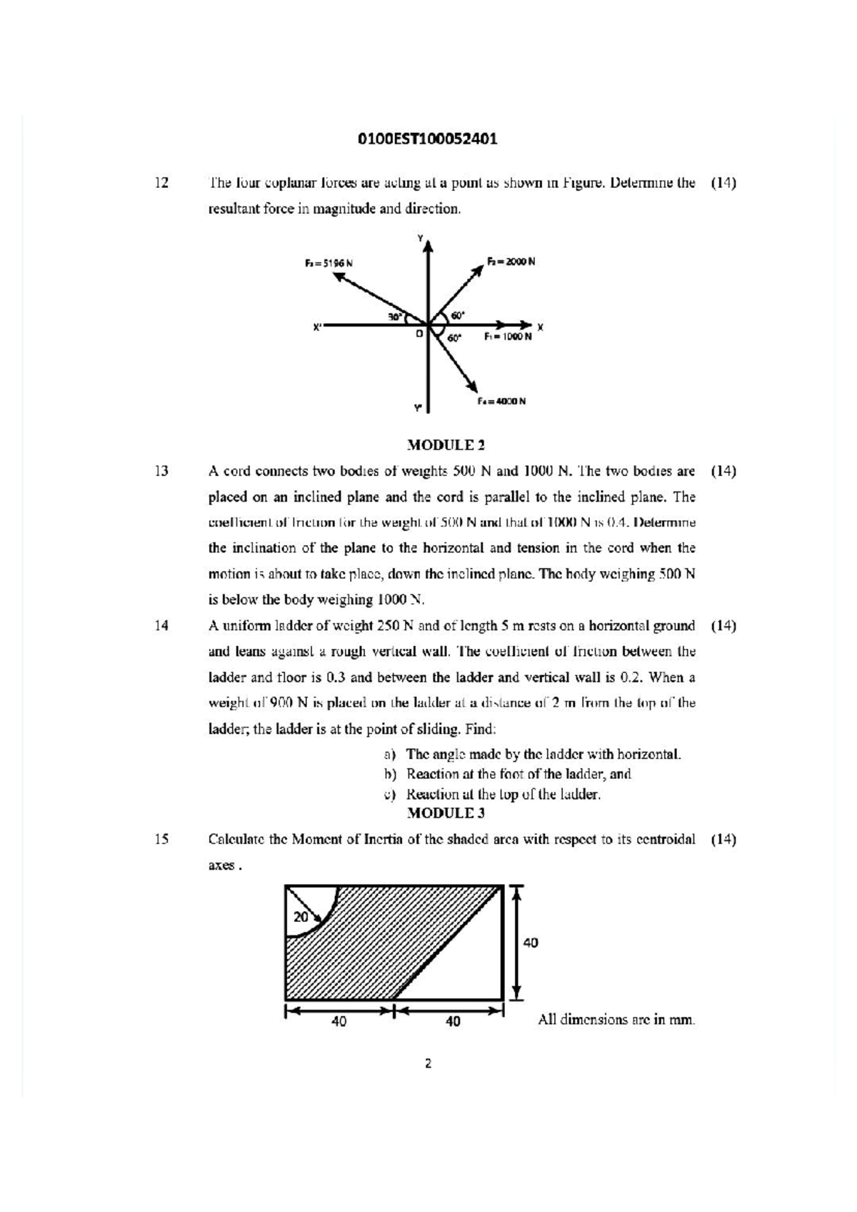 Engineering Mechanics: Resultant Forces & Motion Analysis (ENG 202 ...
