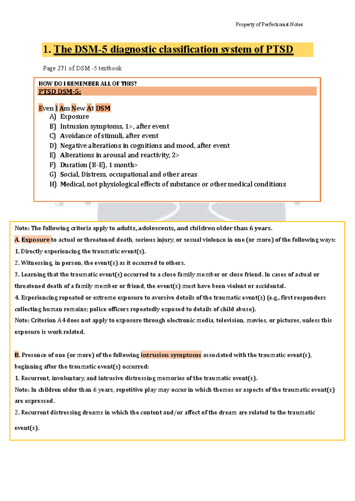 Ptsd Dsm 5