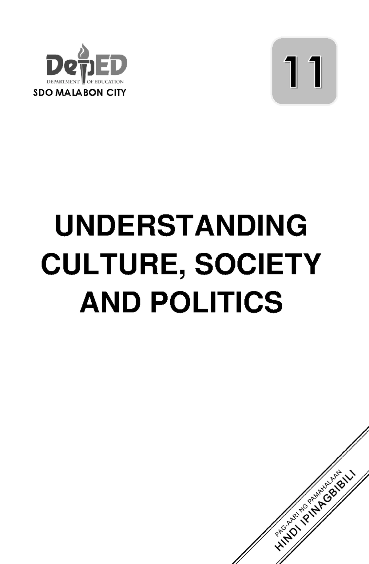UCSP Module 1 Q1 - Understanding Culture, Society and Politics Quarter ...