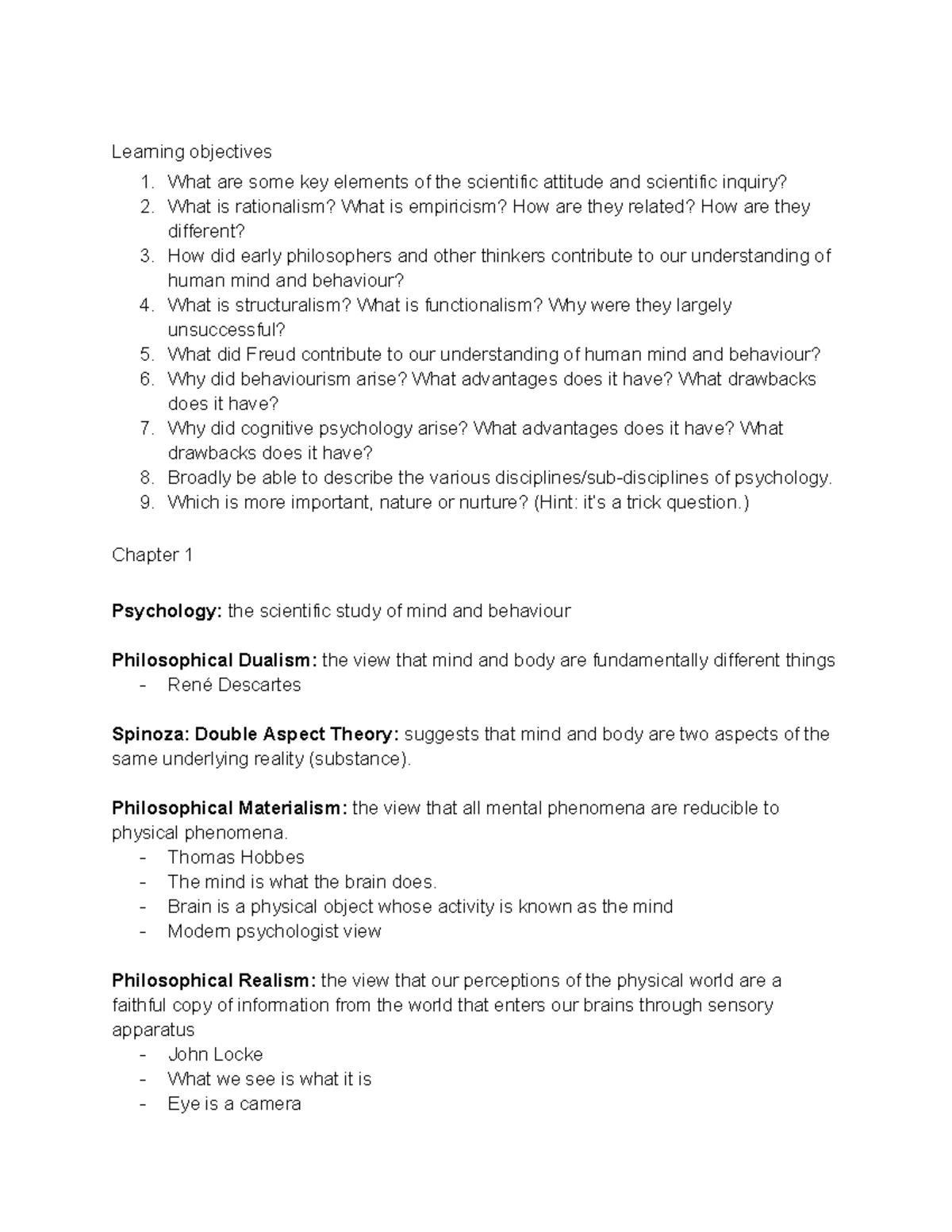 Psychology Terms Overview: Key Concepts and Theories - Studocu