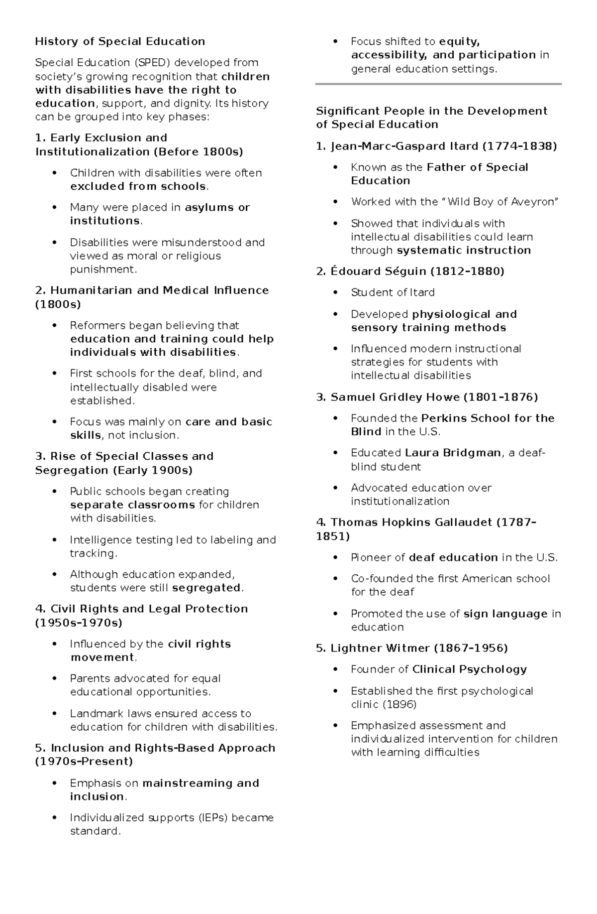 History of Special Education: Key Phases and Influential Figures (SPED ...