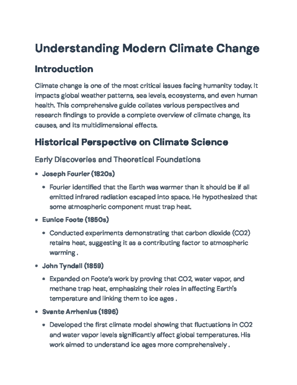 Comprehensive Guide to Modern Climate Change: Insights and Evidence ...