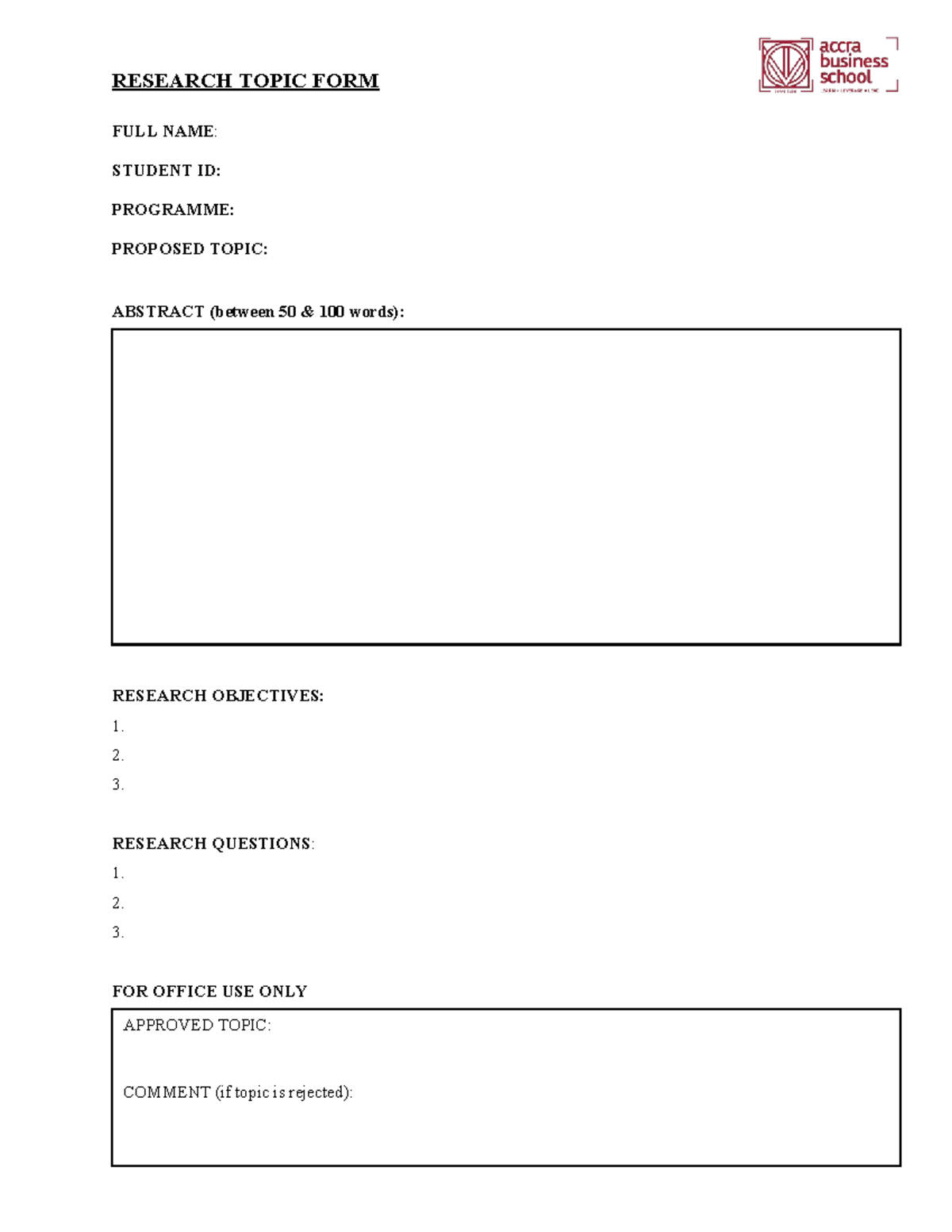 Research Topic Form OCT. 24 Batch - APPROVED TOPIC: COMMENT (if topic ...