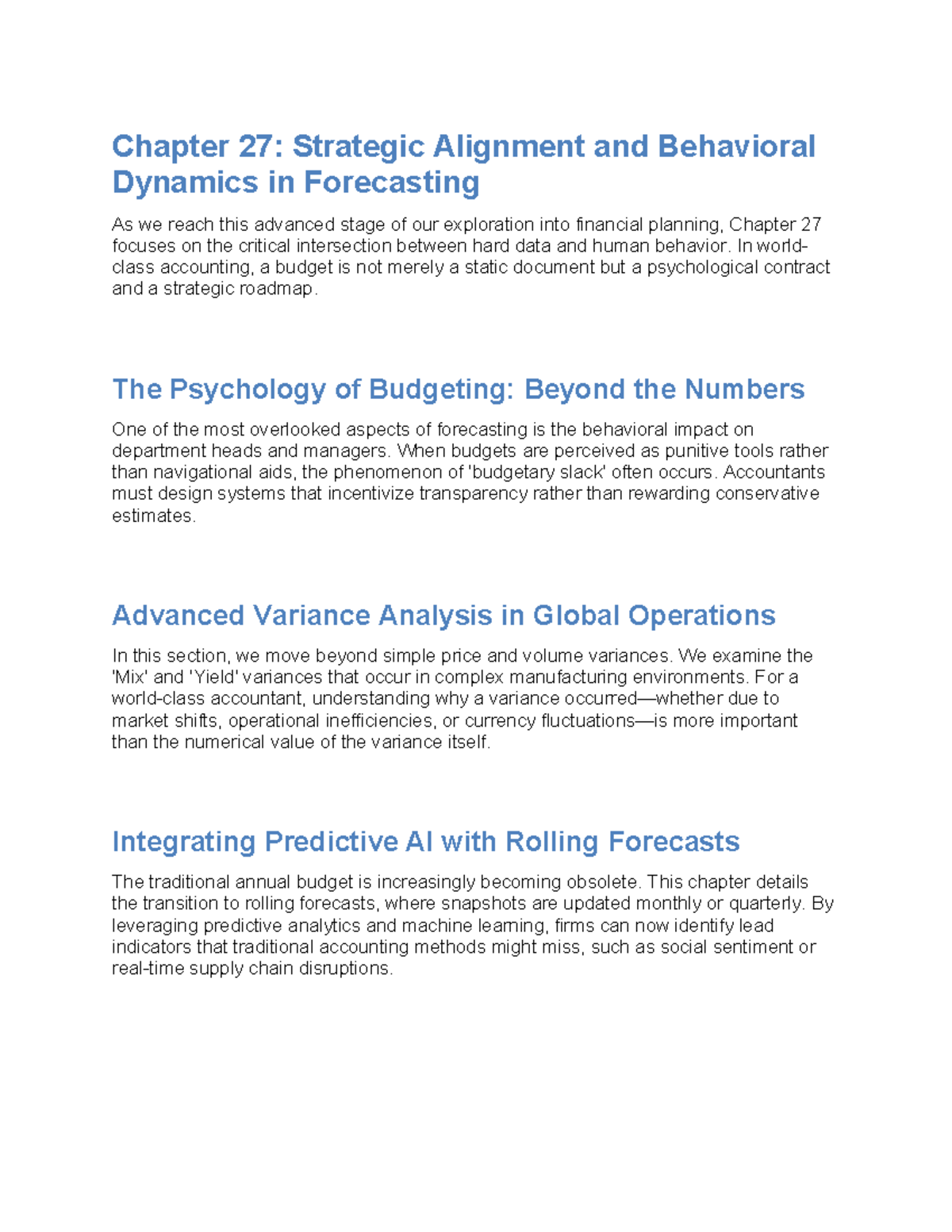 Chapter 27: Strategic Alignment & Behavioral Dynamics in Budgeting ...