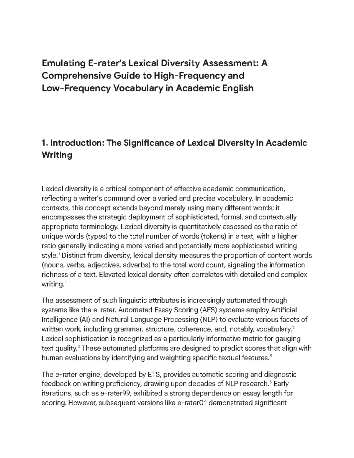 Lexical Diversity Assessment in Academic English: A Comprehensive Guide ...
