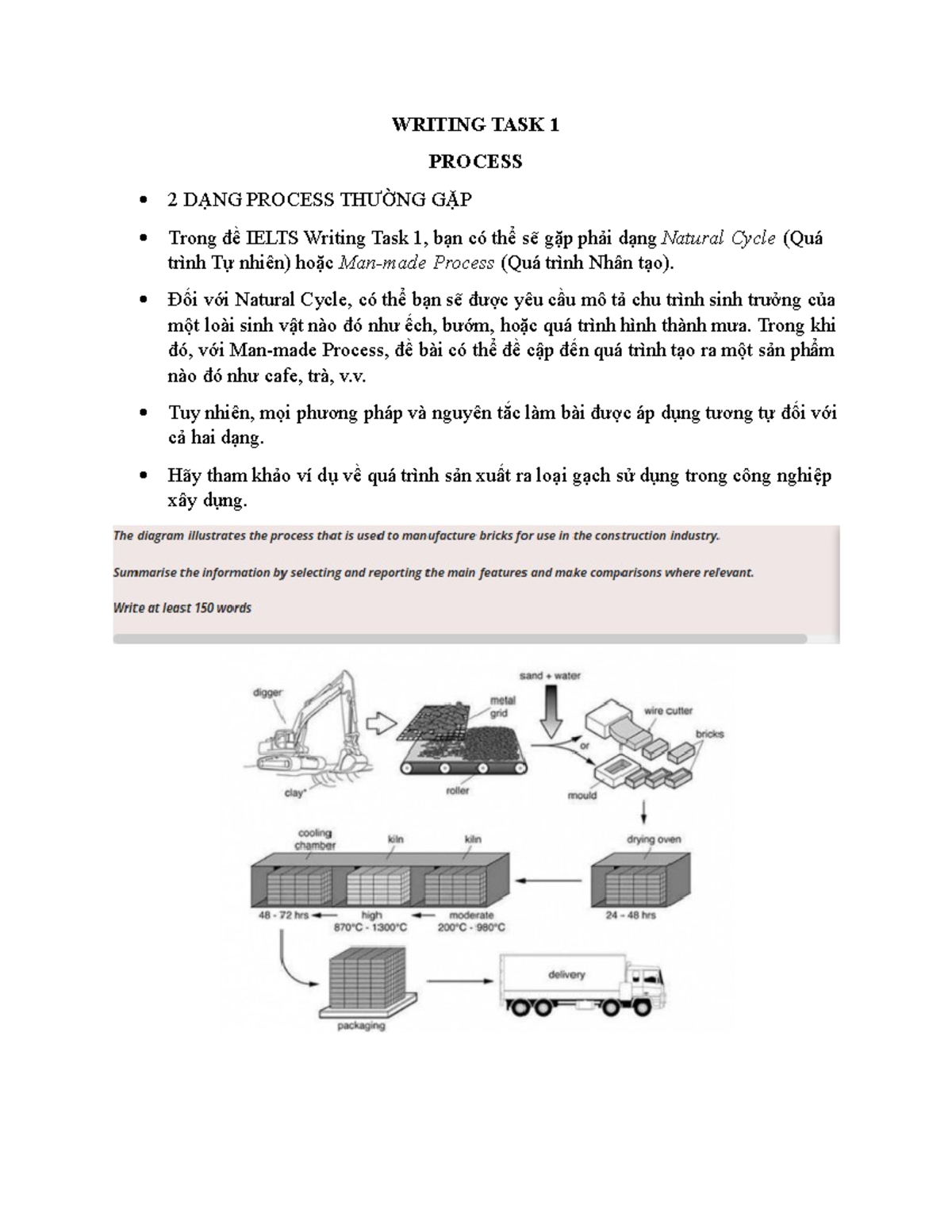IELTS Writing TASK 1: Natural & Man-made Process Overview - Studocu