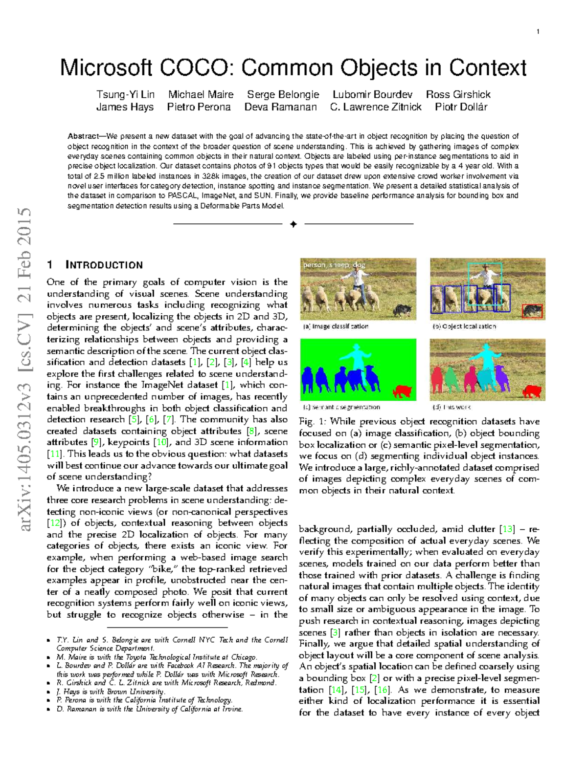 MS COCO: Advancing Object Recognition with Contextual Dataset - Studocu