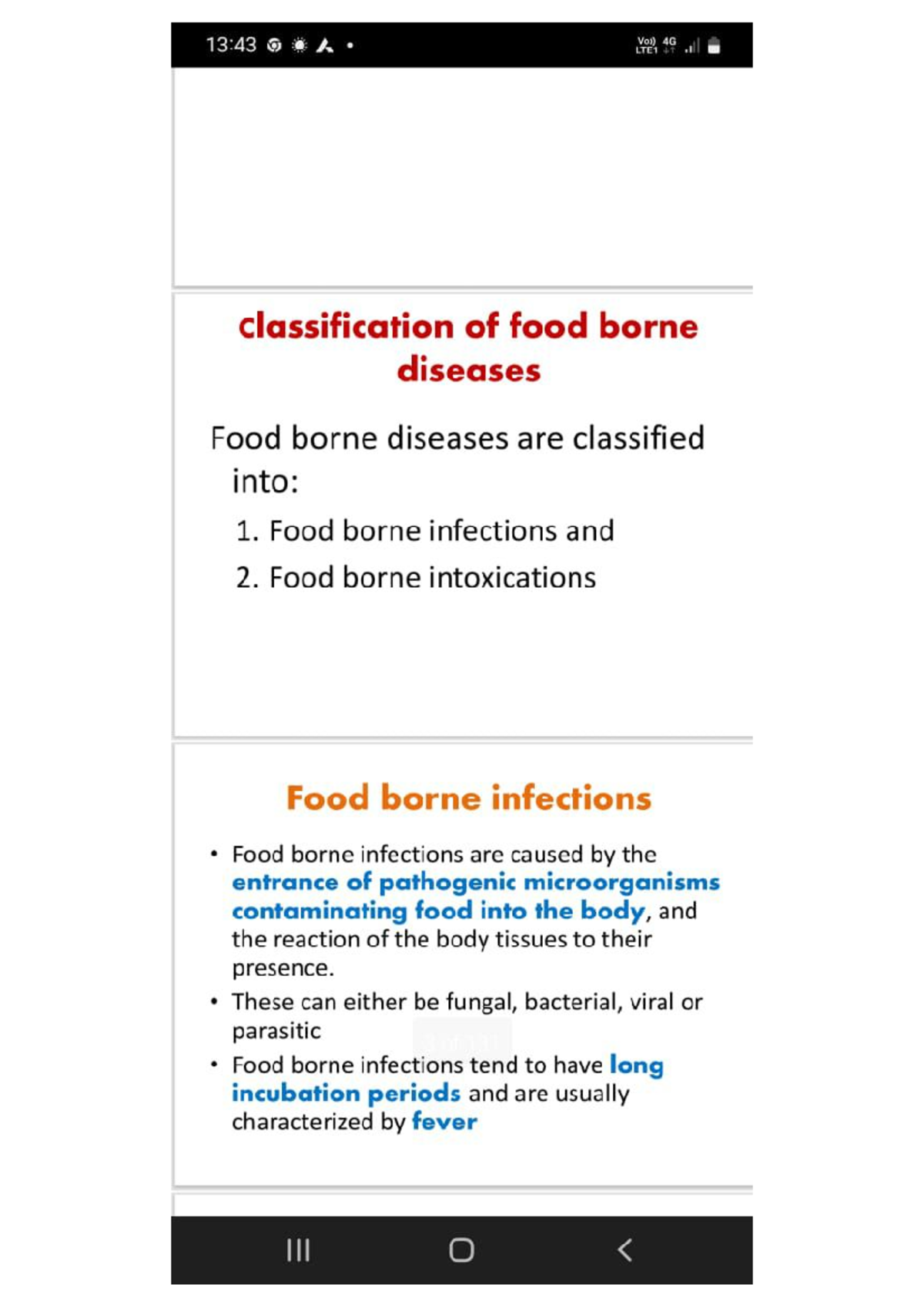 Food Microbiology: Classification of Food Borne Diseases (Course Code ...