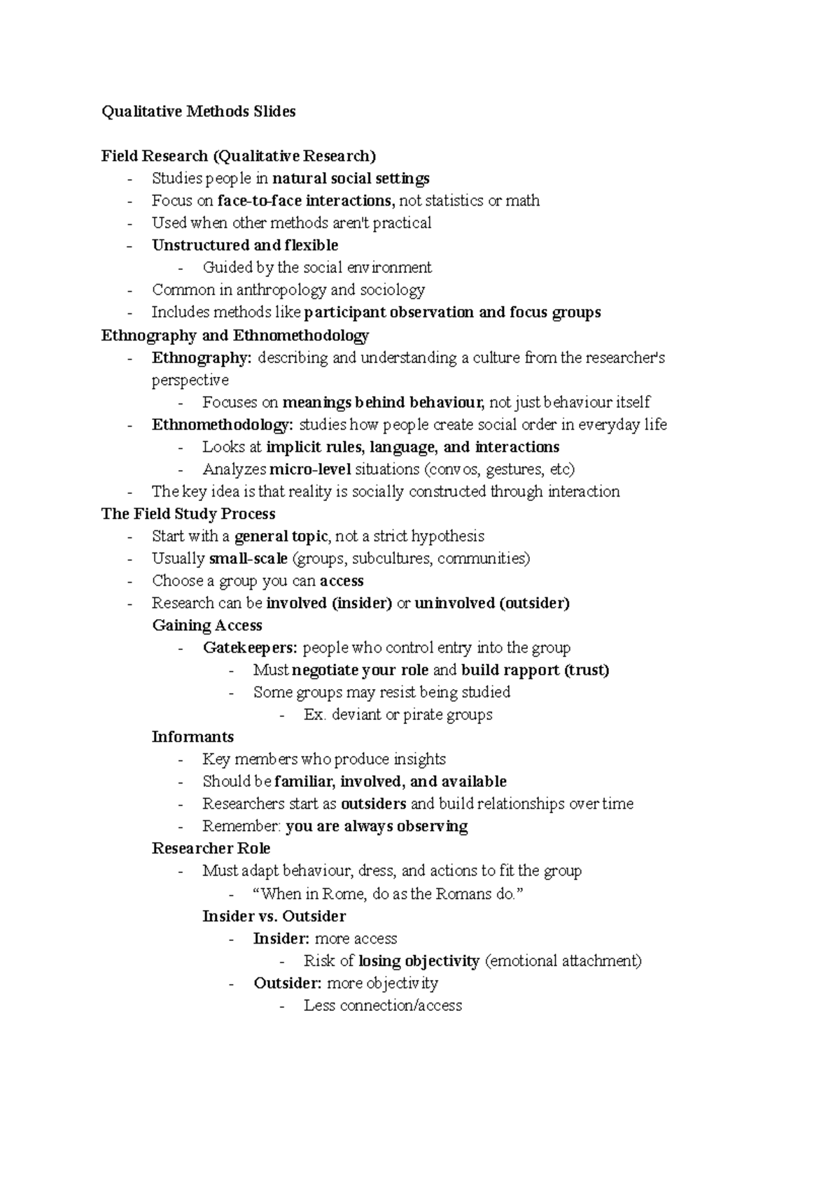 SOAN 2120 Capstone Test: Qualitative Research Methods Overview - Studocu