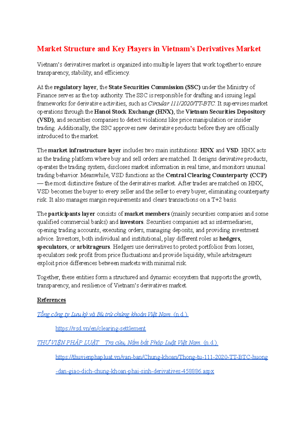 Market Structure & Key Players in Derivatives Market - Short Essay ...