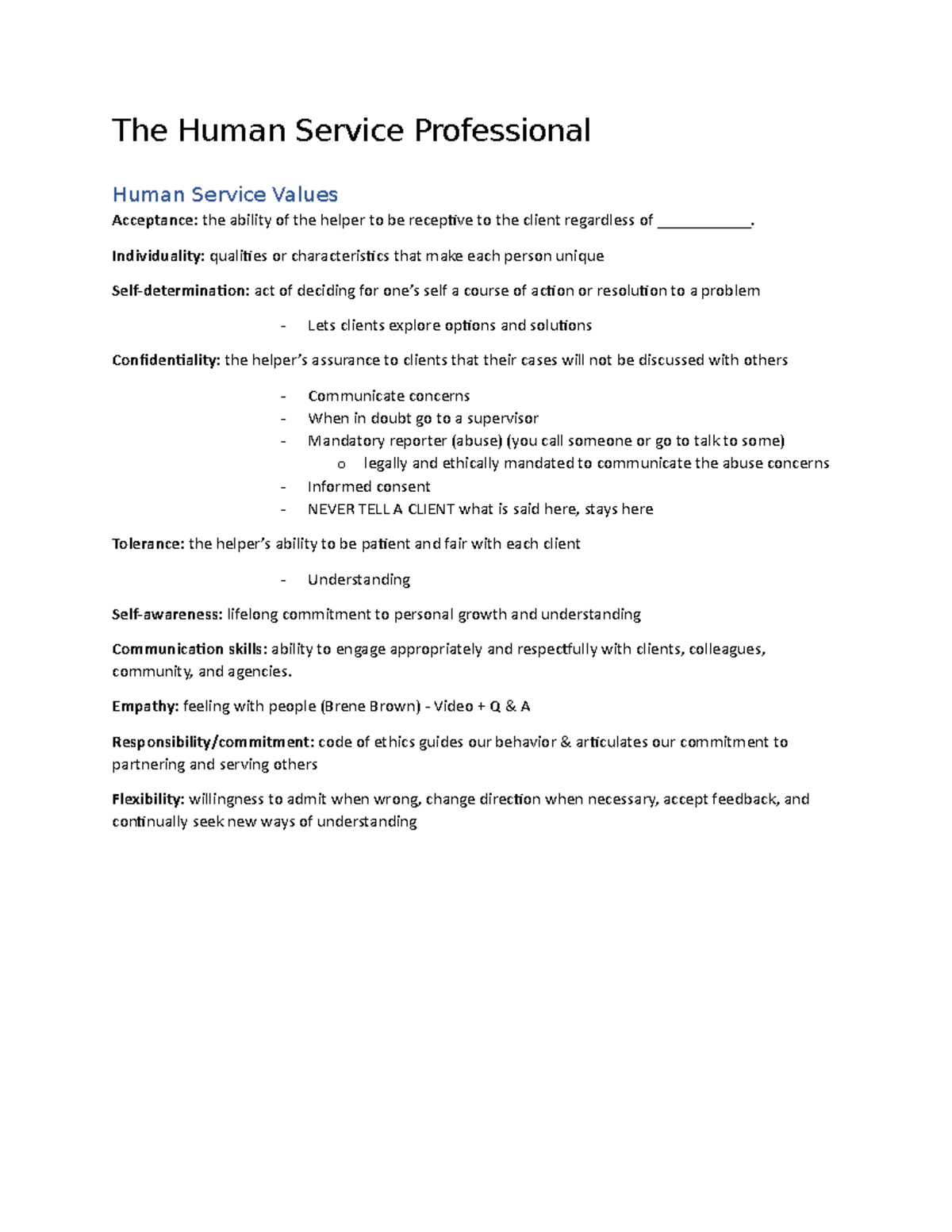 Chapter 2: Understanding the Human Service Professional - Studocu