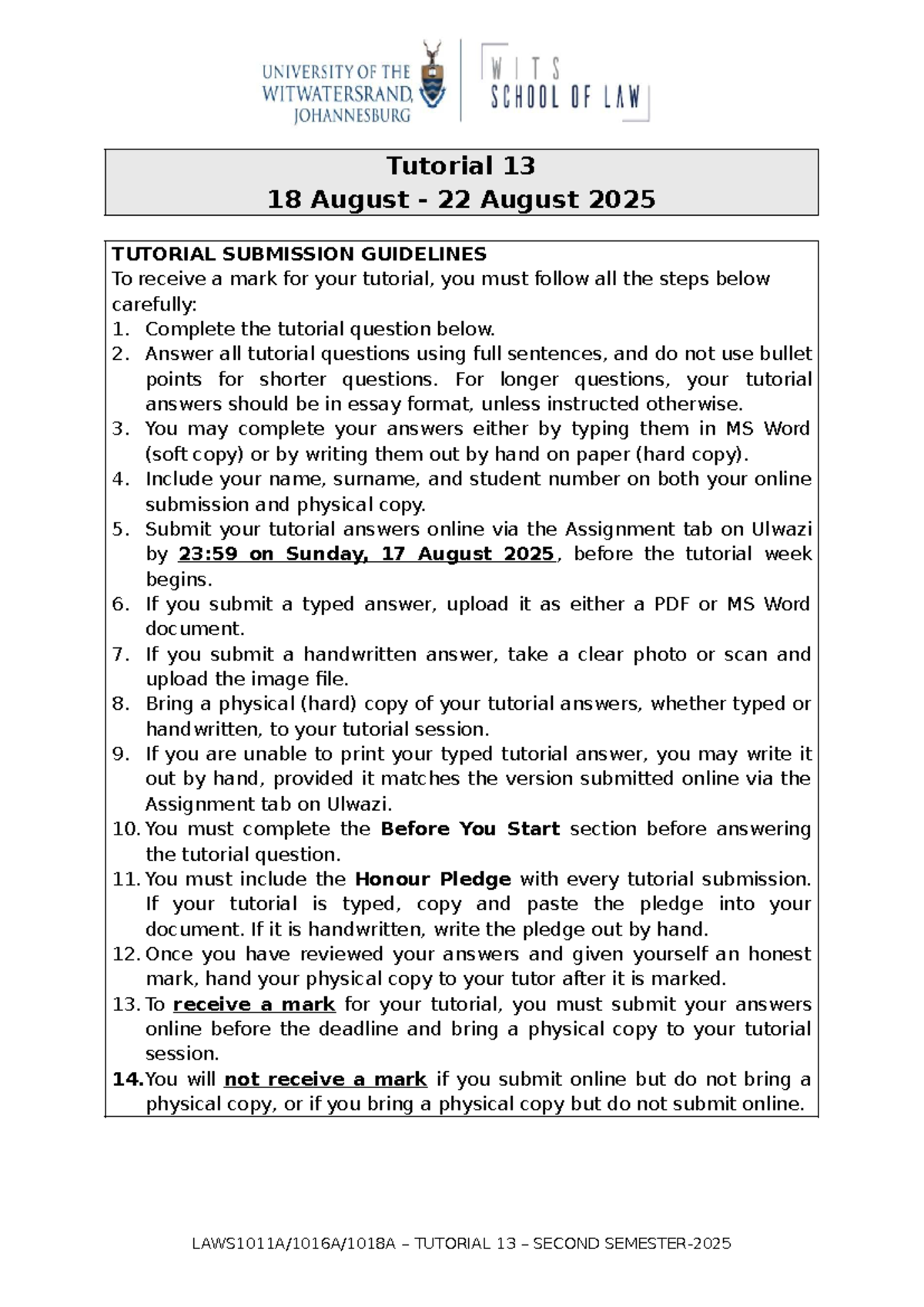 Tutorial 13 - Legal Research Skills & Argument Development Guidelines ...