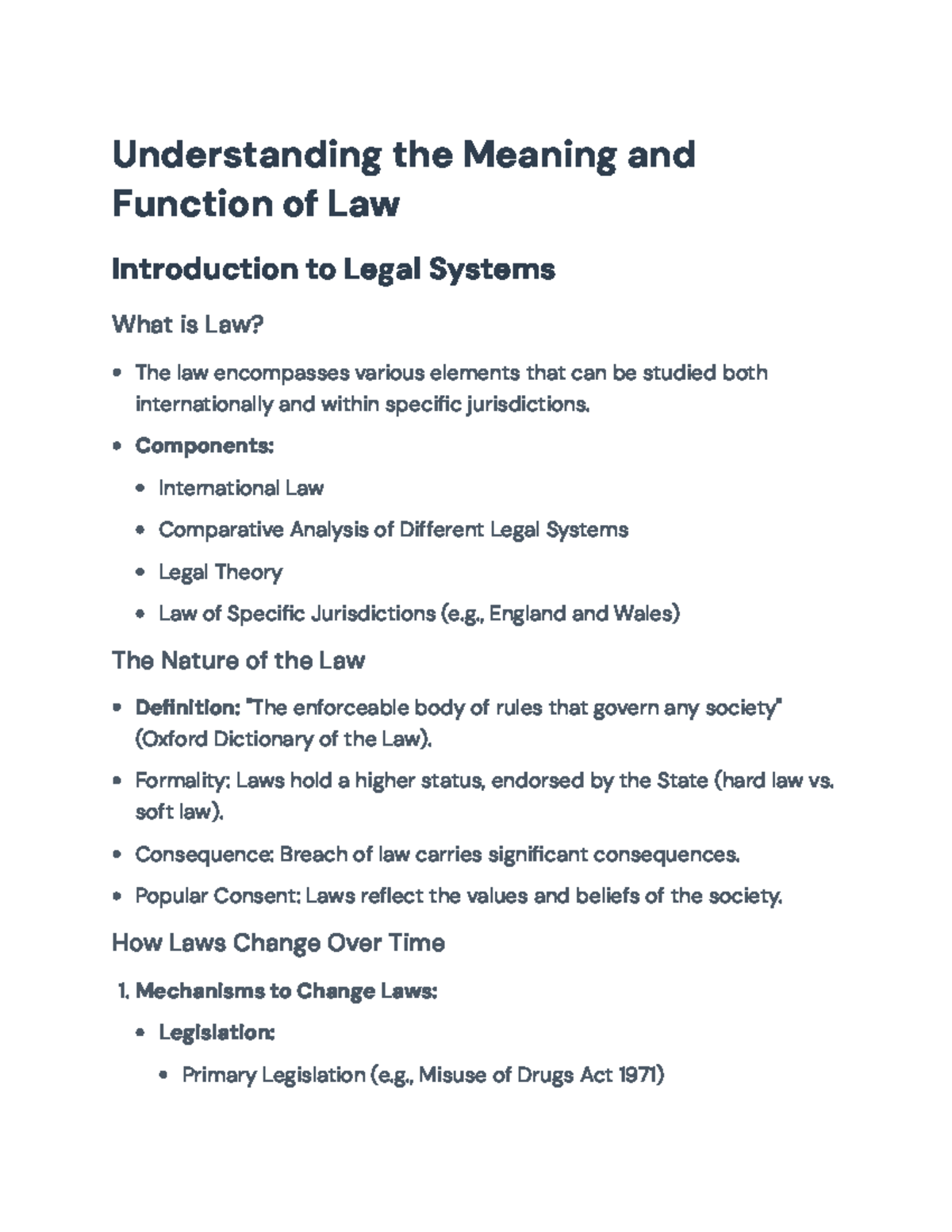 Understanding Law: Functions, Interpretation, and Theoretical ...