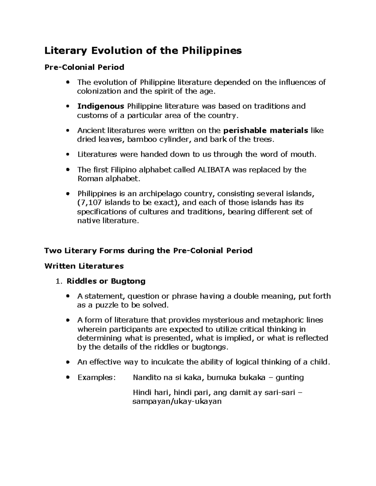 21st Century Literature 2 - Literary Evolution of the Philippines Pre ...