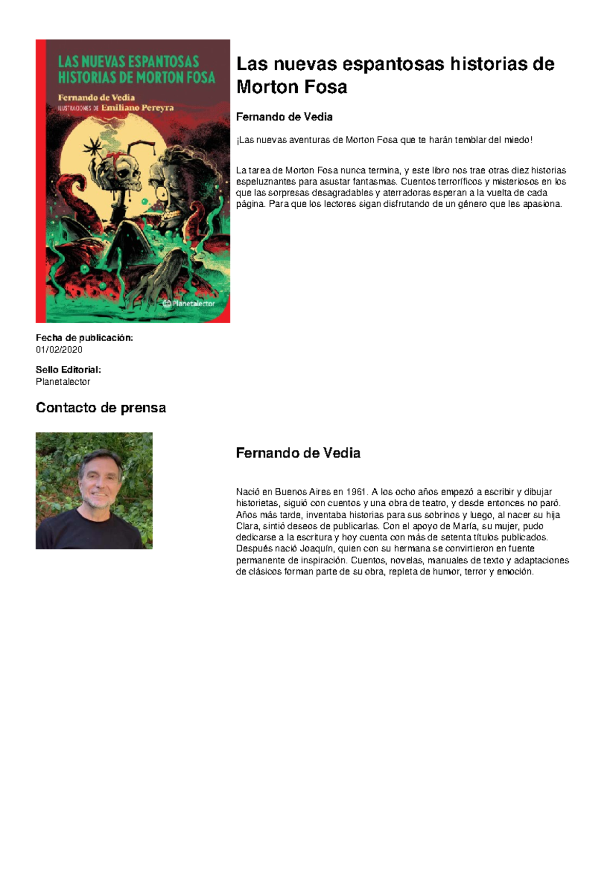 Nuevas Espantosas Historias de Morton Fosa: Relatos de Terror - Studocu