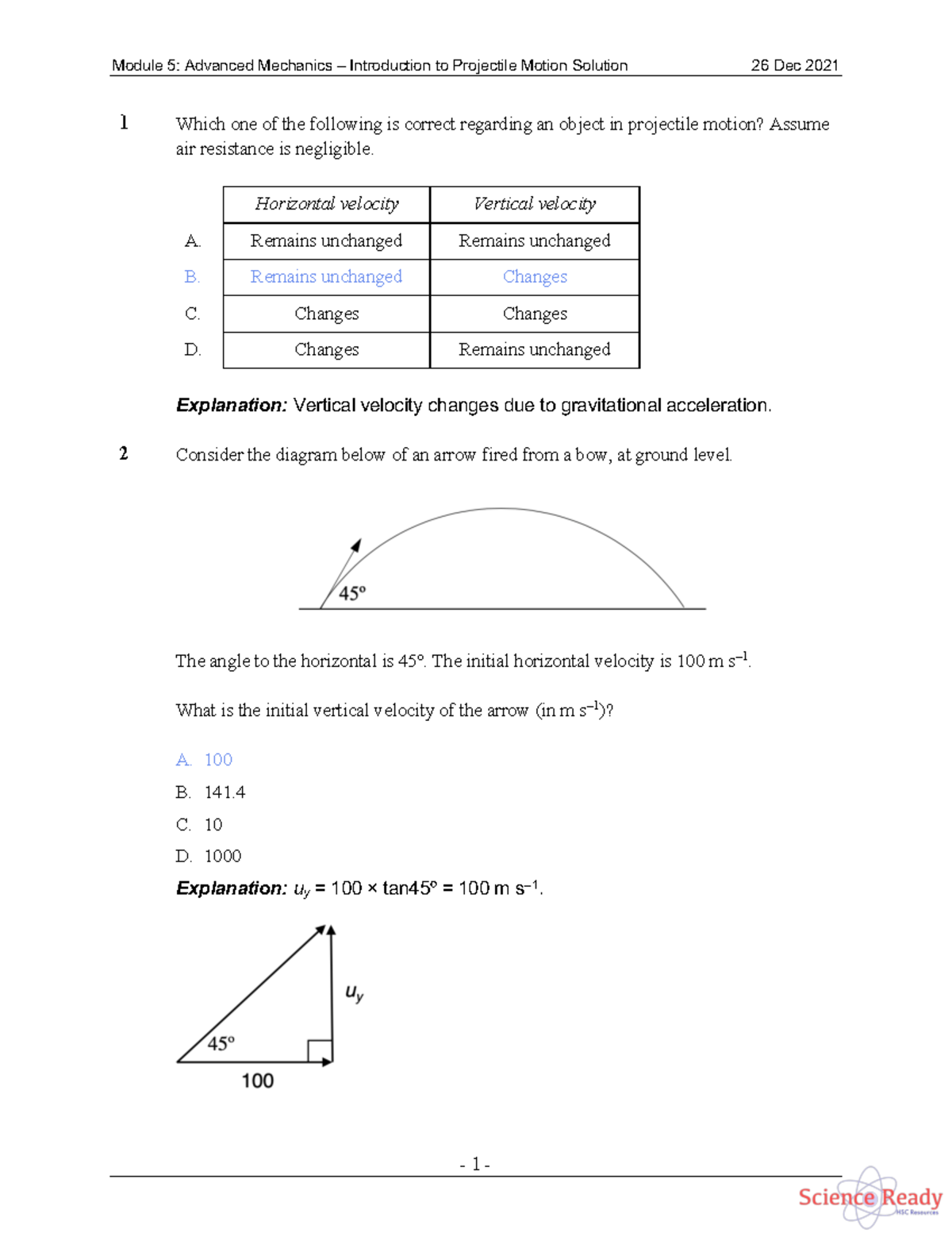 Module 5 Week 1 Homework Solutions – Projectile Motion Principles - Studocu