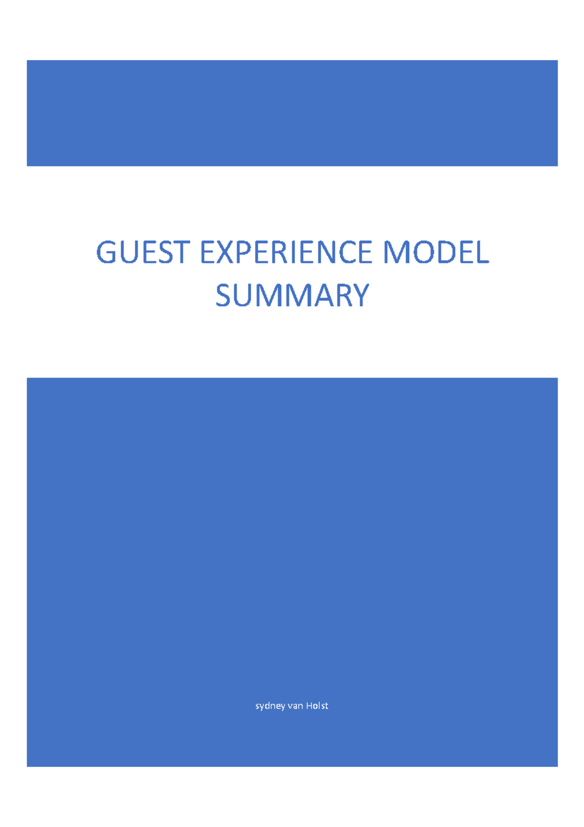 Guest Experience Model Analysis: Insights & Applications - Studeersnel