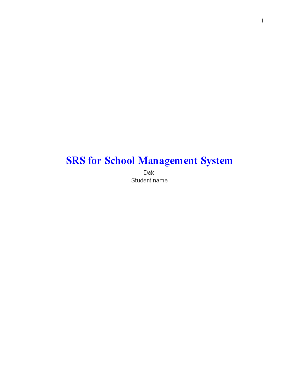 SRS Document for School Management System (SMS) Development - Studocu