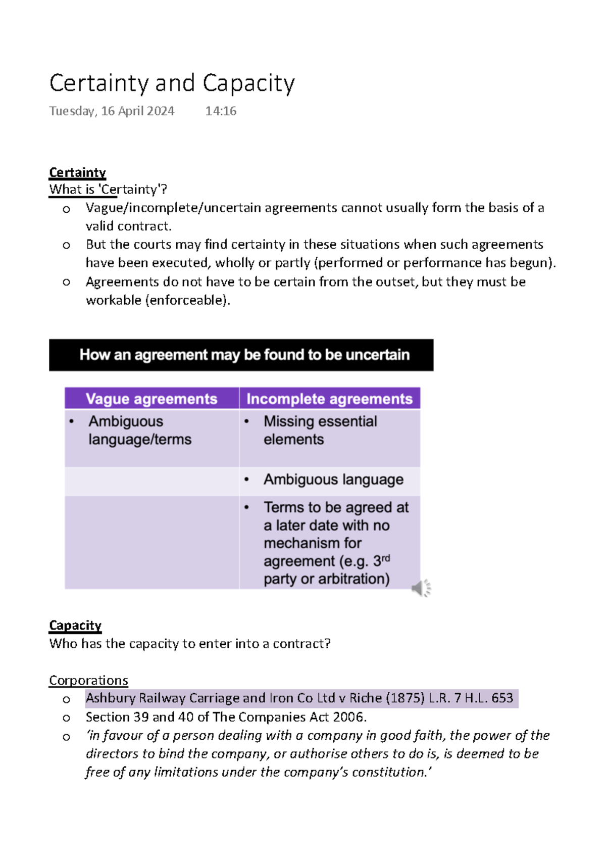 Certainty and Capacity - Certainty What is 'Certainty'? Vague ...