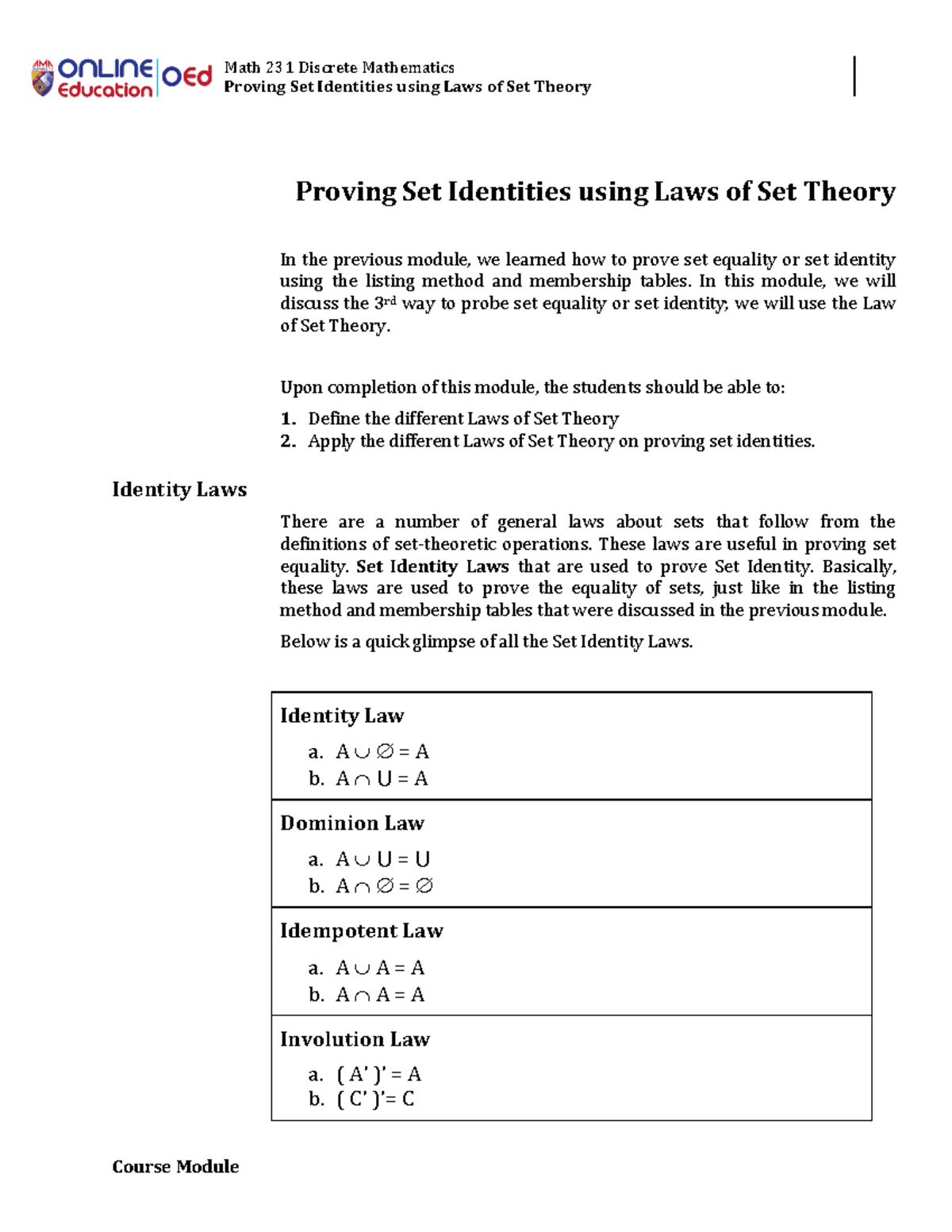 Content 14 - modukes - Math 231 Discrete Mathematics Proving Set ...
