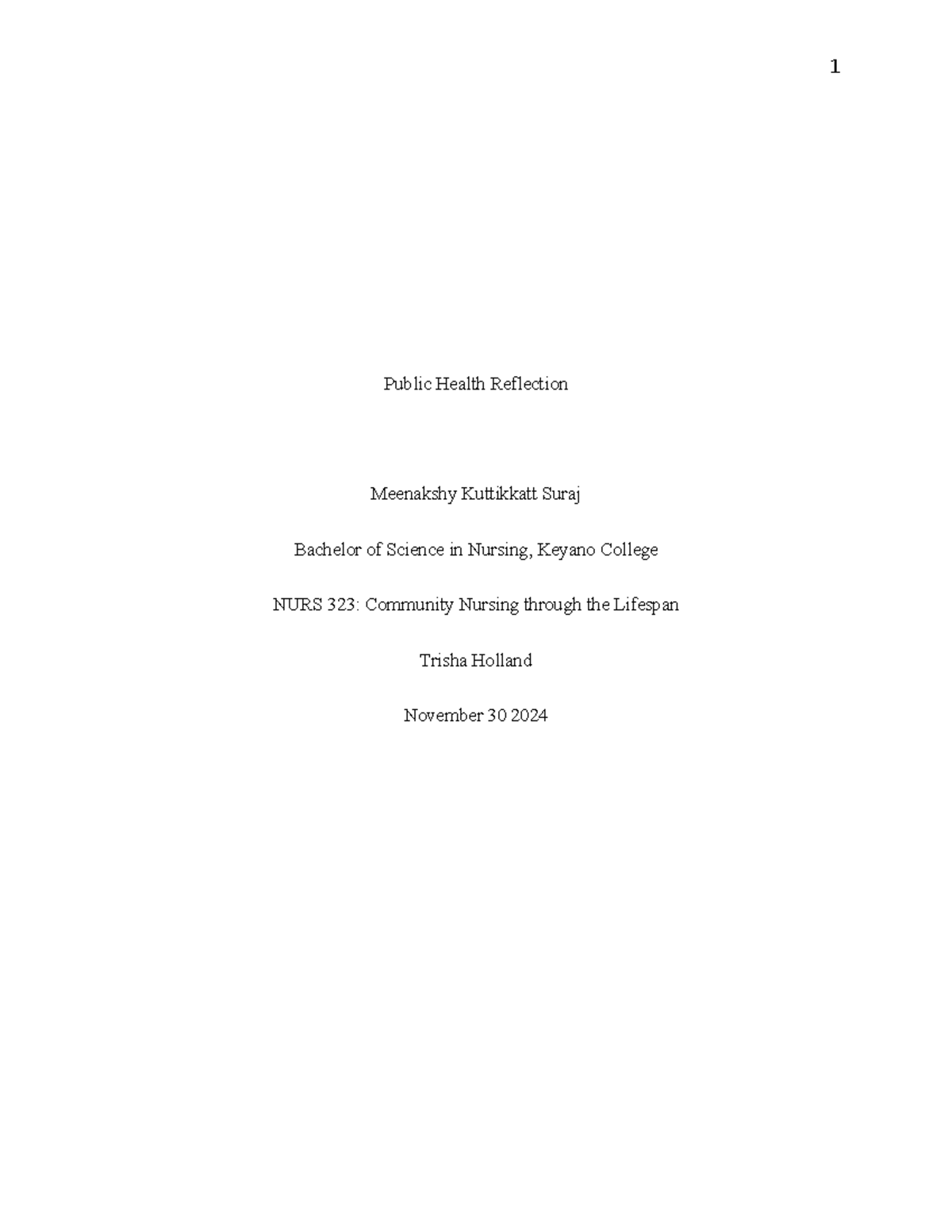 NURS 323: Public Health Reflection on Autism Care Experiences - Studocu