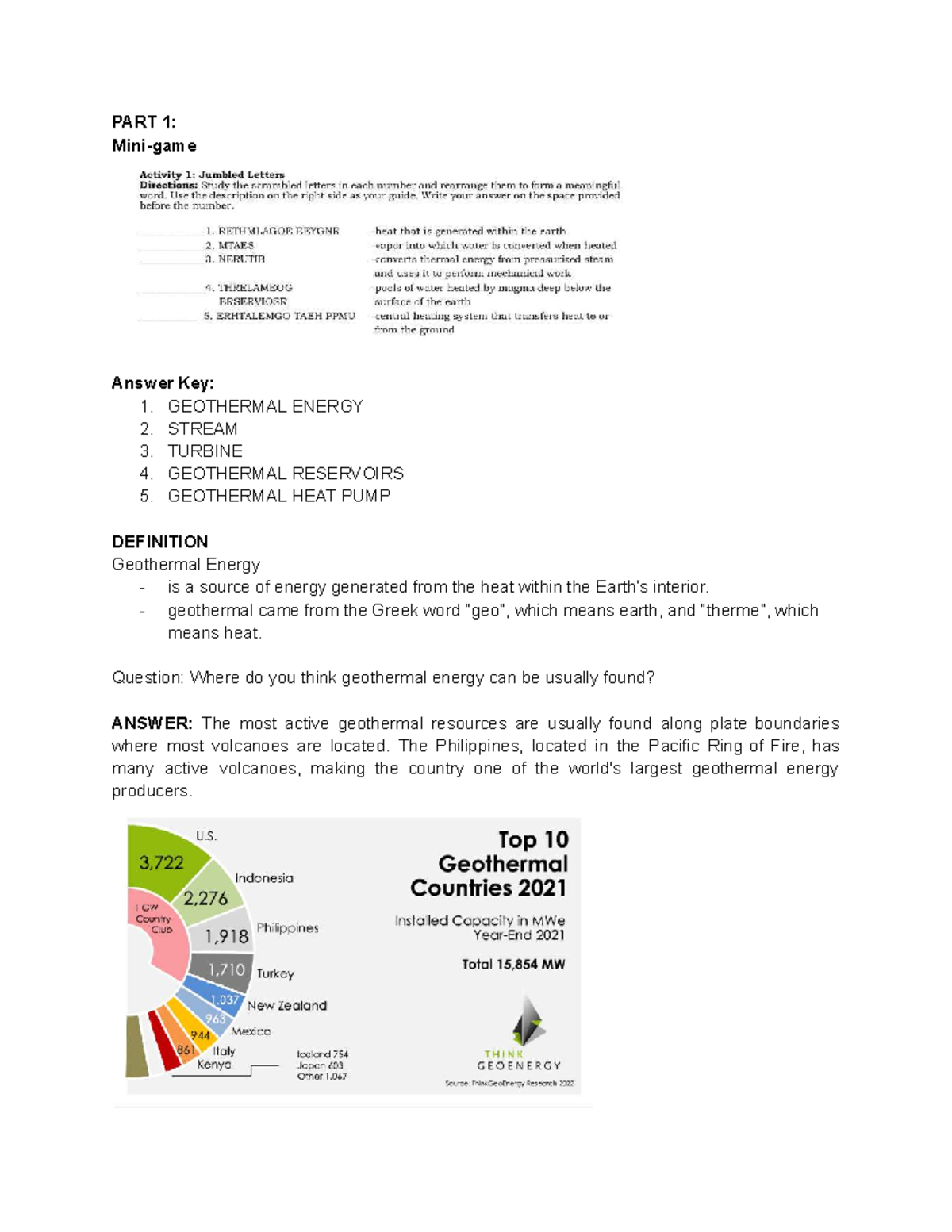 Geothermal Energy Overview: Key Concepts & Power Plant Types - Studocu