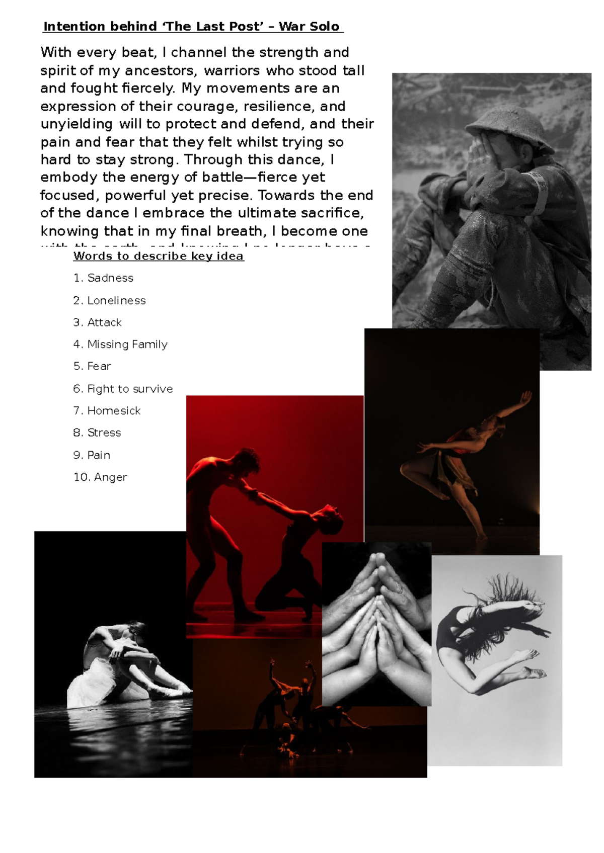 Week 4 Collage: Exploring Emotions in Dance and War - Studocu