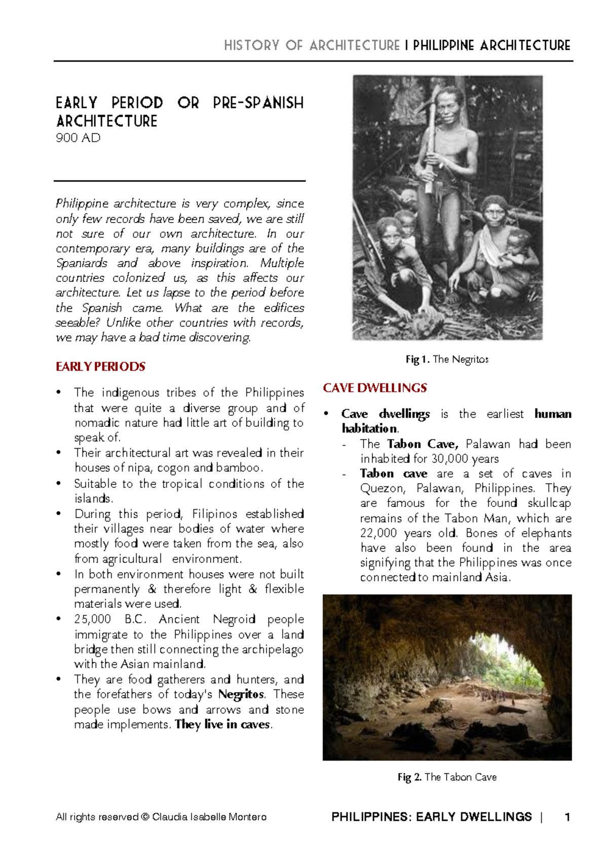 01 HOA Philippine Early Dwellings: Exploration of Pre-Spanish ...