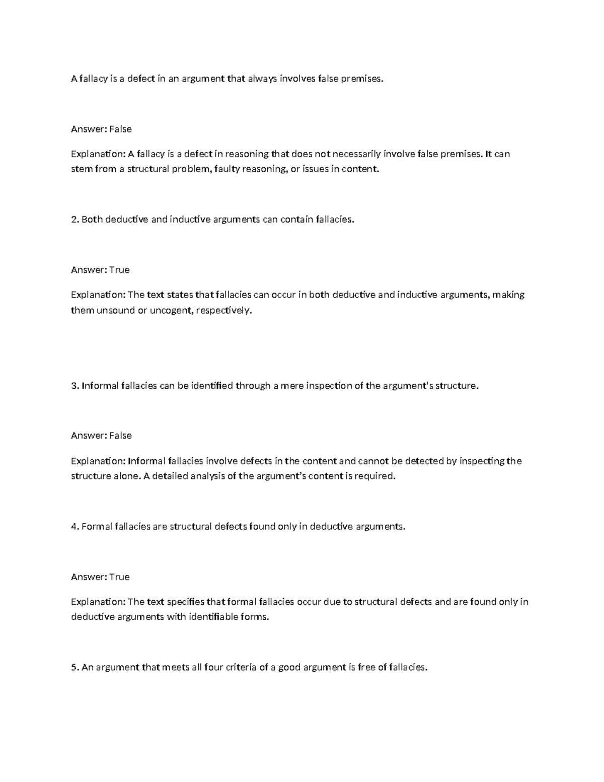PHIL 101: Understanding Fallacies in Arguments - Key Concepts Explained - Studocu