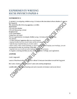 Worksheet 4 Igcse - CHEMISTRY This question is about salts. Salts that ...