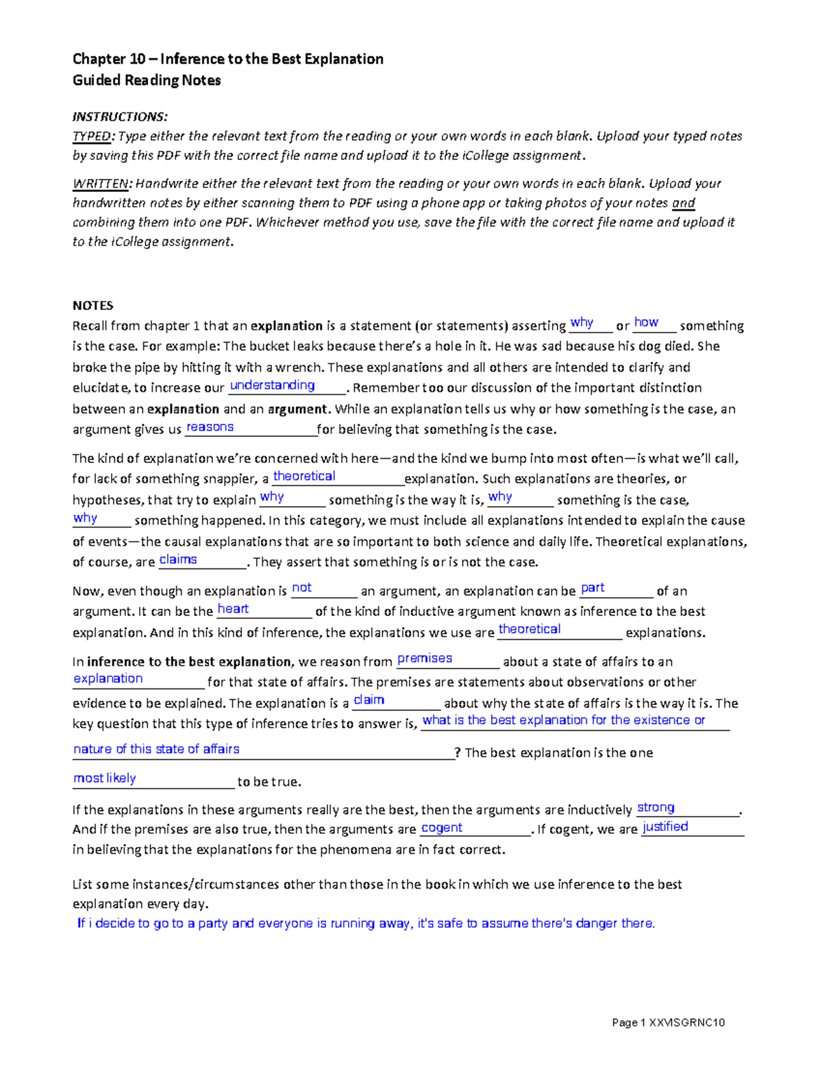 Chapter 10: Inference to the Best Explanation Guided Reading Notes ...