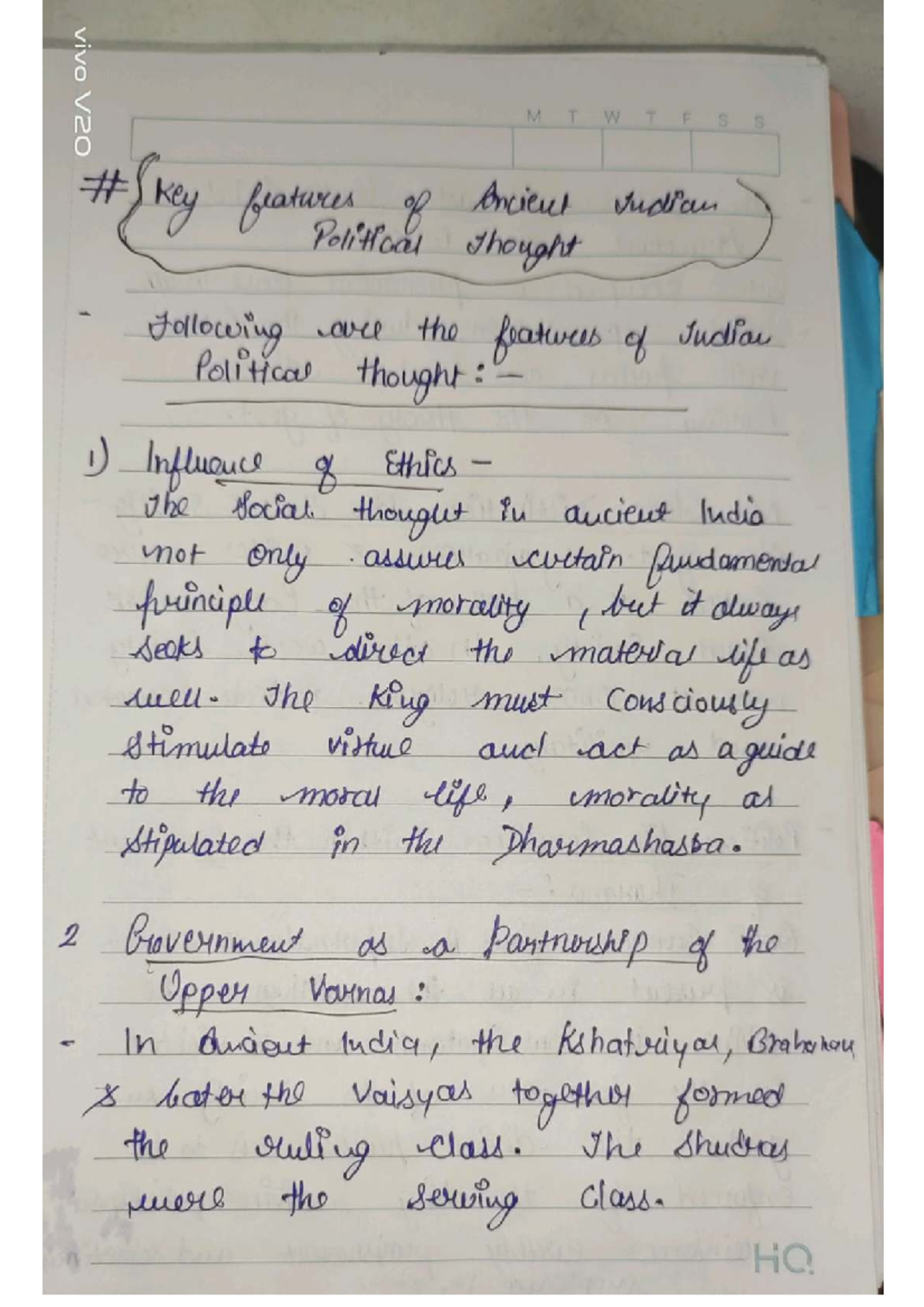 1CA - Key Features of Ancient Indian Political Thought - Studocu