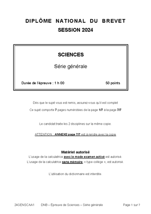 Dipl me national du brevet 2024 fran ais dict e 195879 - Français ...