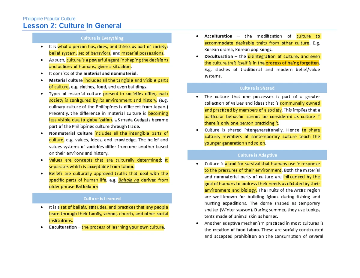 Lesson 4-5: Dimensions and Directions of Philippine Popular Culture ...